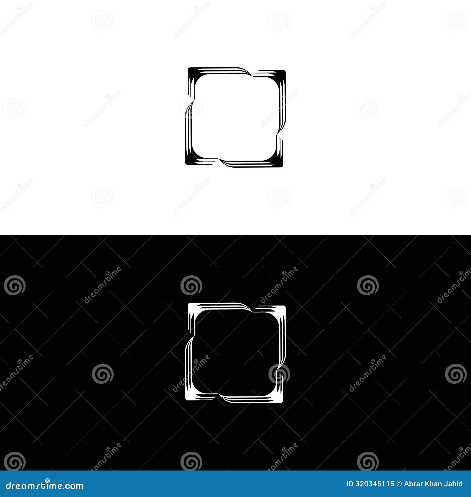 Black and White Rectangle Vector Logo Stock Vector - Illustration of ...