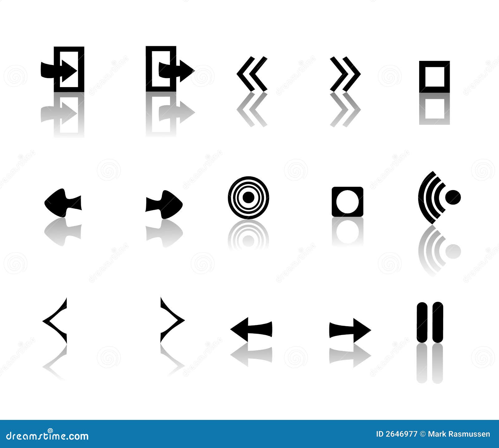Black and White Reflective Icons Stock Illustration - Illustration of ...