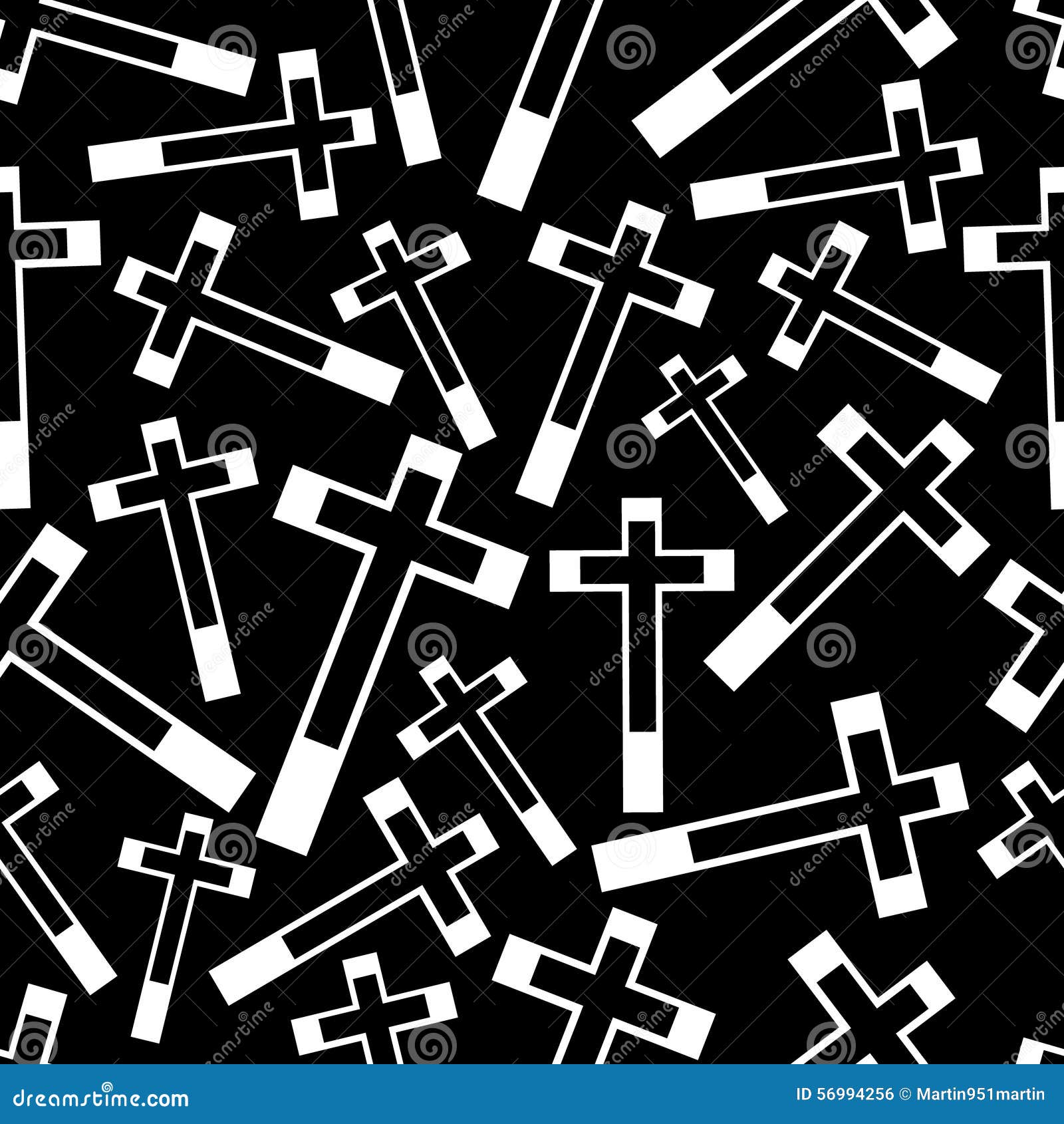 Black and White Religion Cross Seamless Dark Pattern Eps10 Stock Vector ...