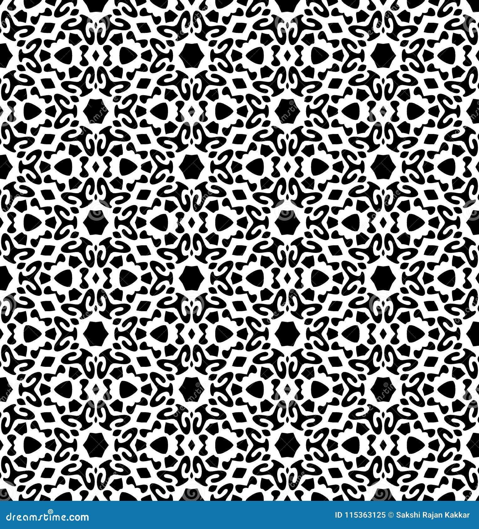 Black and White Seamless Repeat Pattern and Background Vector Image ...