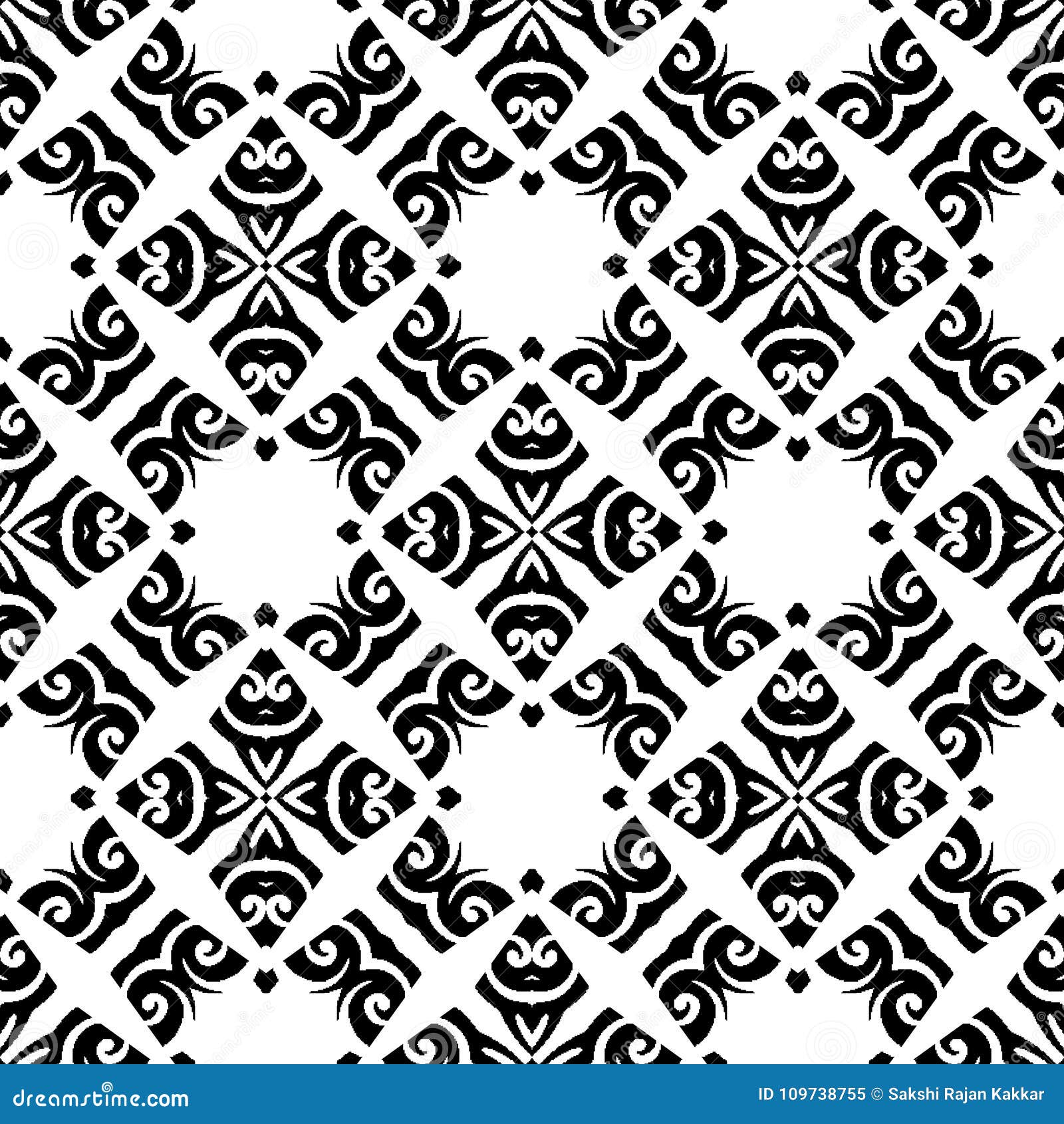 Black and White Repeat Pattern and Vector Image Stock Vector ...