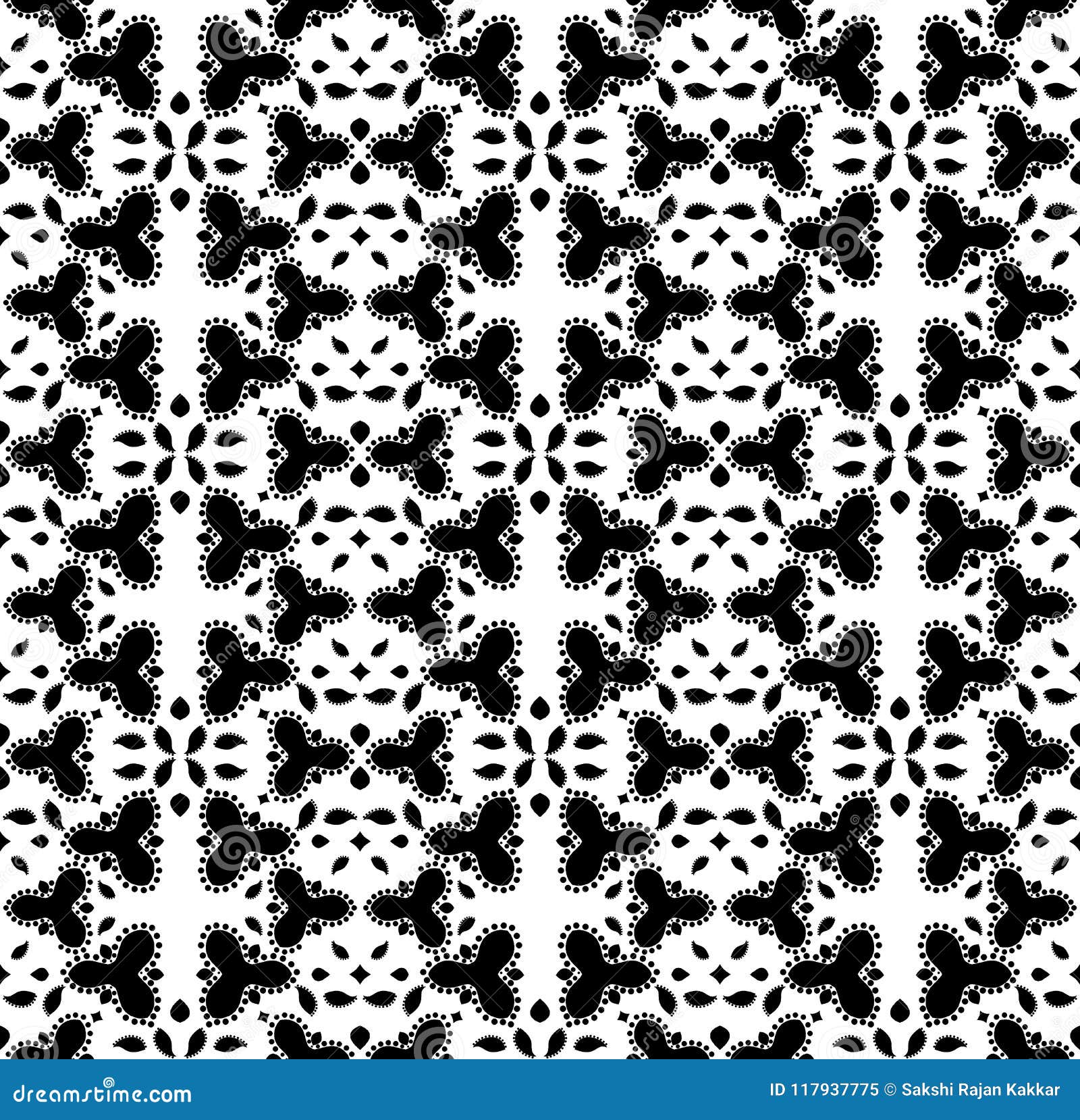 Black and White Repeat Pattern Vector and Seamless Background Image ...