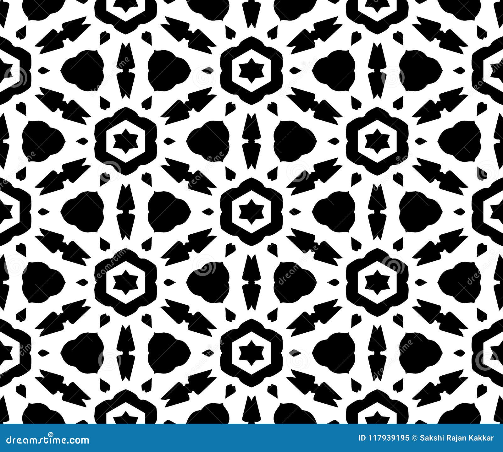Black and White Repeat Pattern Vector and Seamless Background Image ...