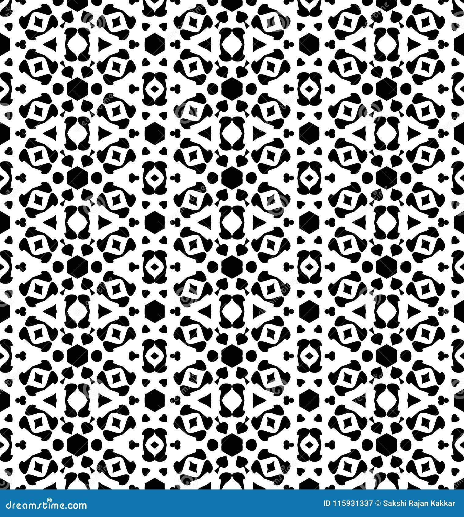 Black and White Repeat Pattern Vector and Seamless Background Image ...