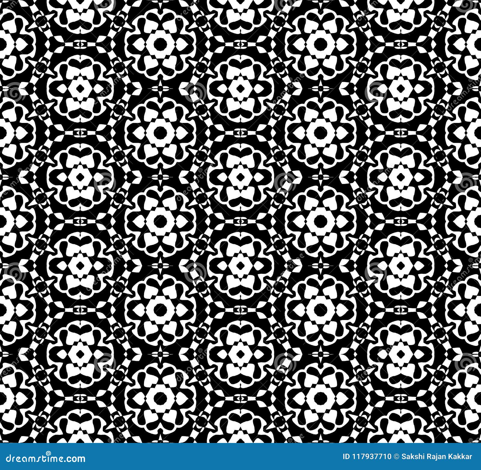 Black and White Repeat Pattern Vector and Seamless Background Image ...