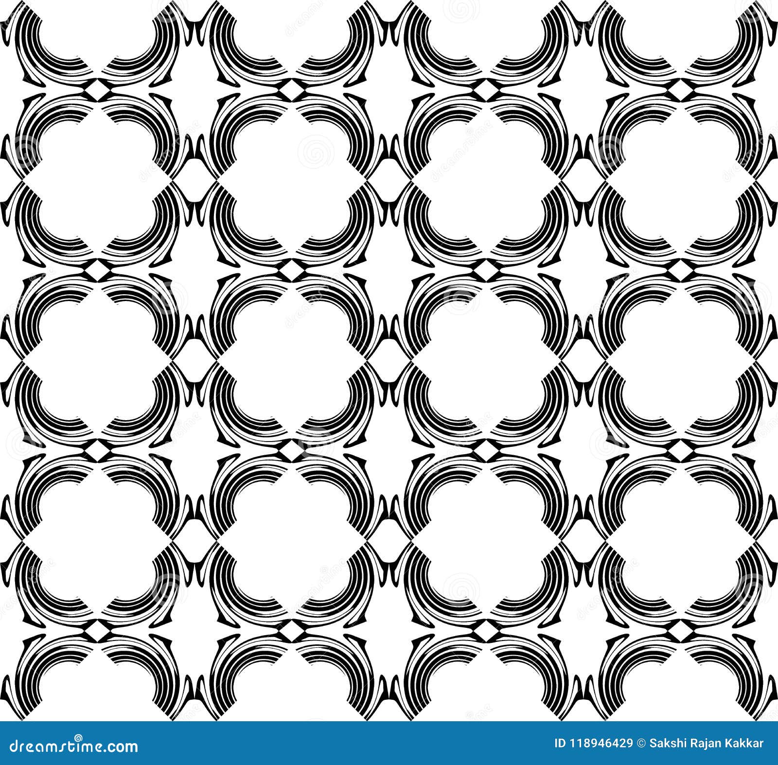 Black and White Repeat Seamless Pattern Vector Image Design Stock ...
