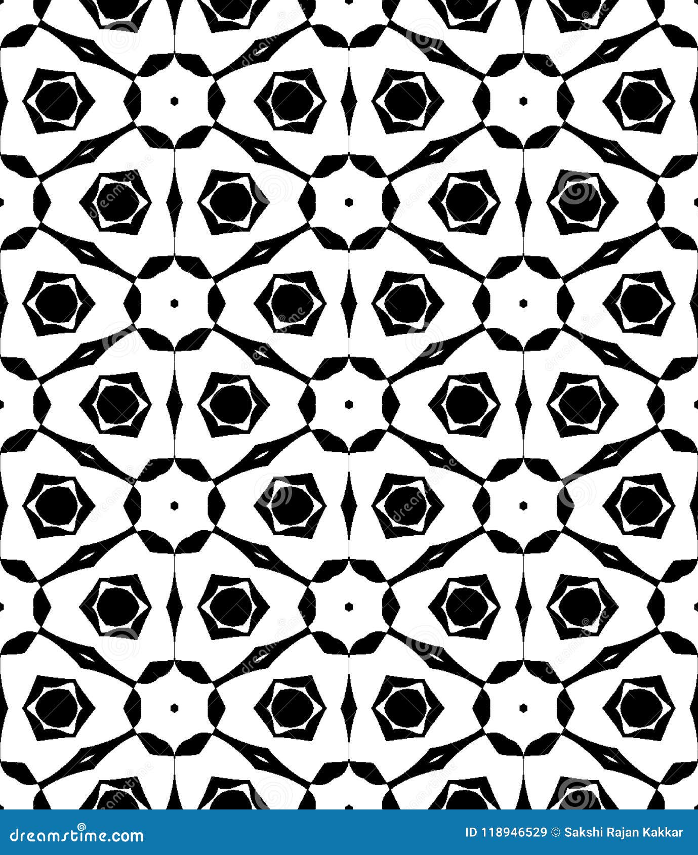 Black and White Repeat Seamless Pattern Vector Image Design Stock ...