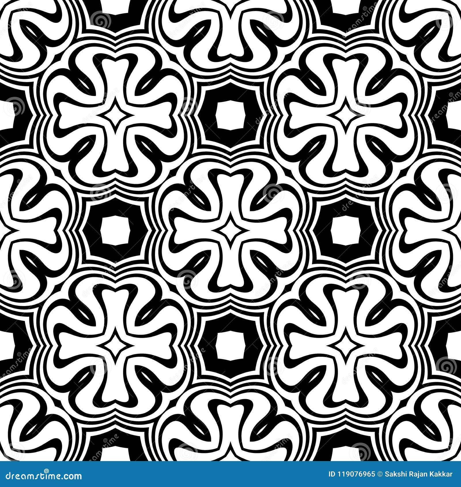 Black and White Repeat Seamless Pattern Vector Image Design Stock ...