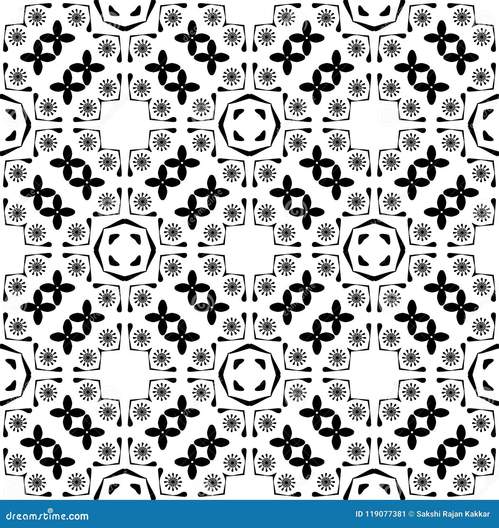 Black and White Repeat Seamless Pattern Vector Image Design Stock ...