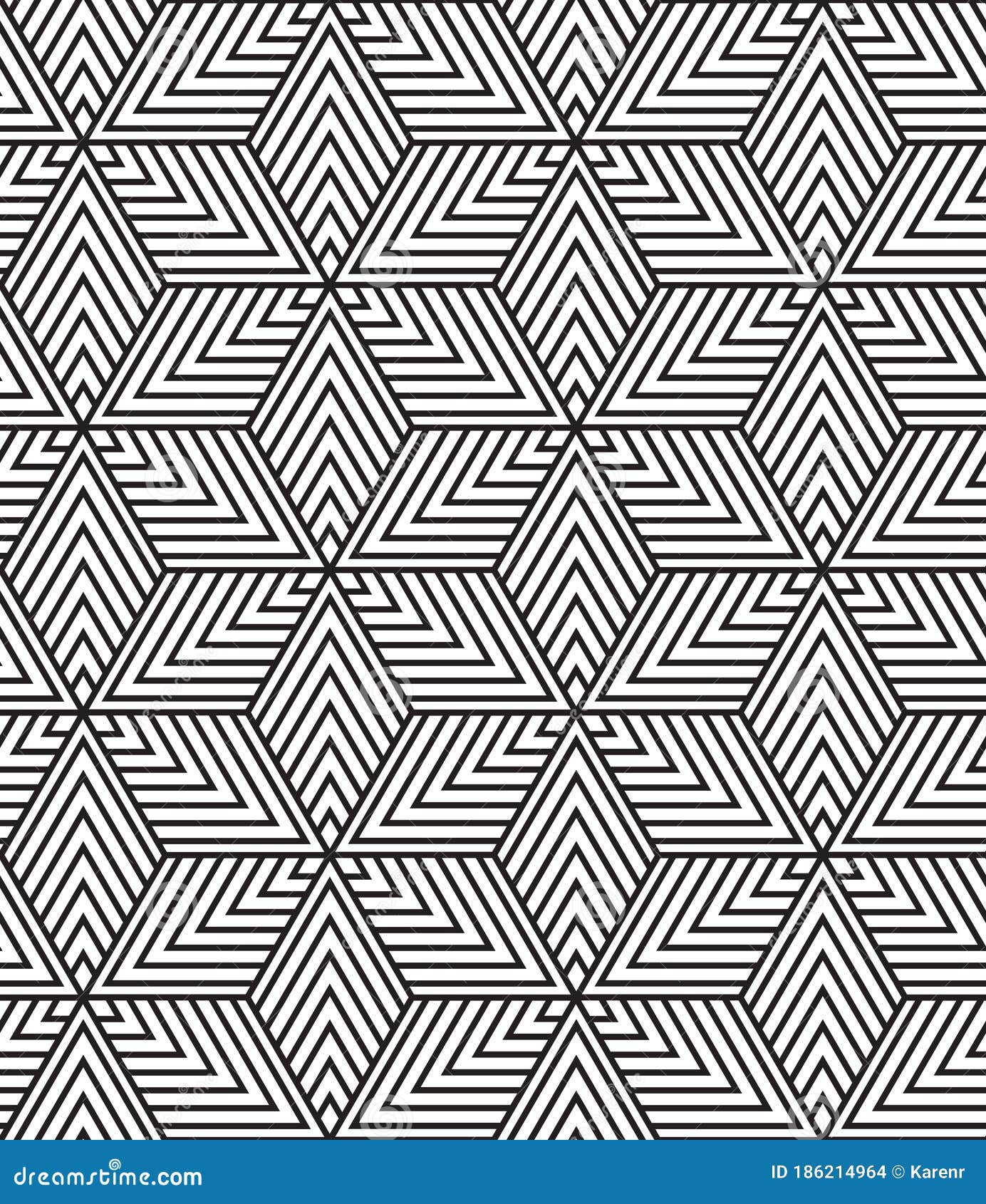 Black and White Repeat Triangle Background with Abstract Geometric ...