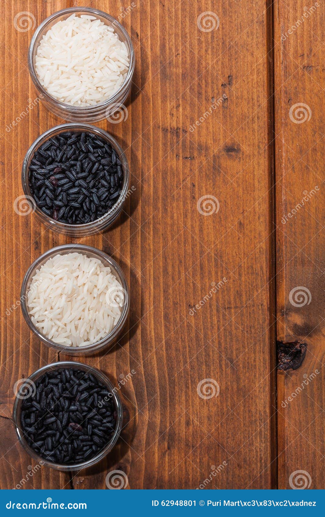 Black and white rice stock image. Image of healthy, nutrition - 62948801