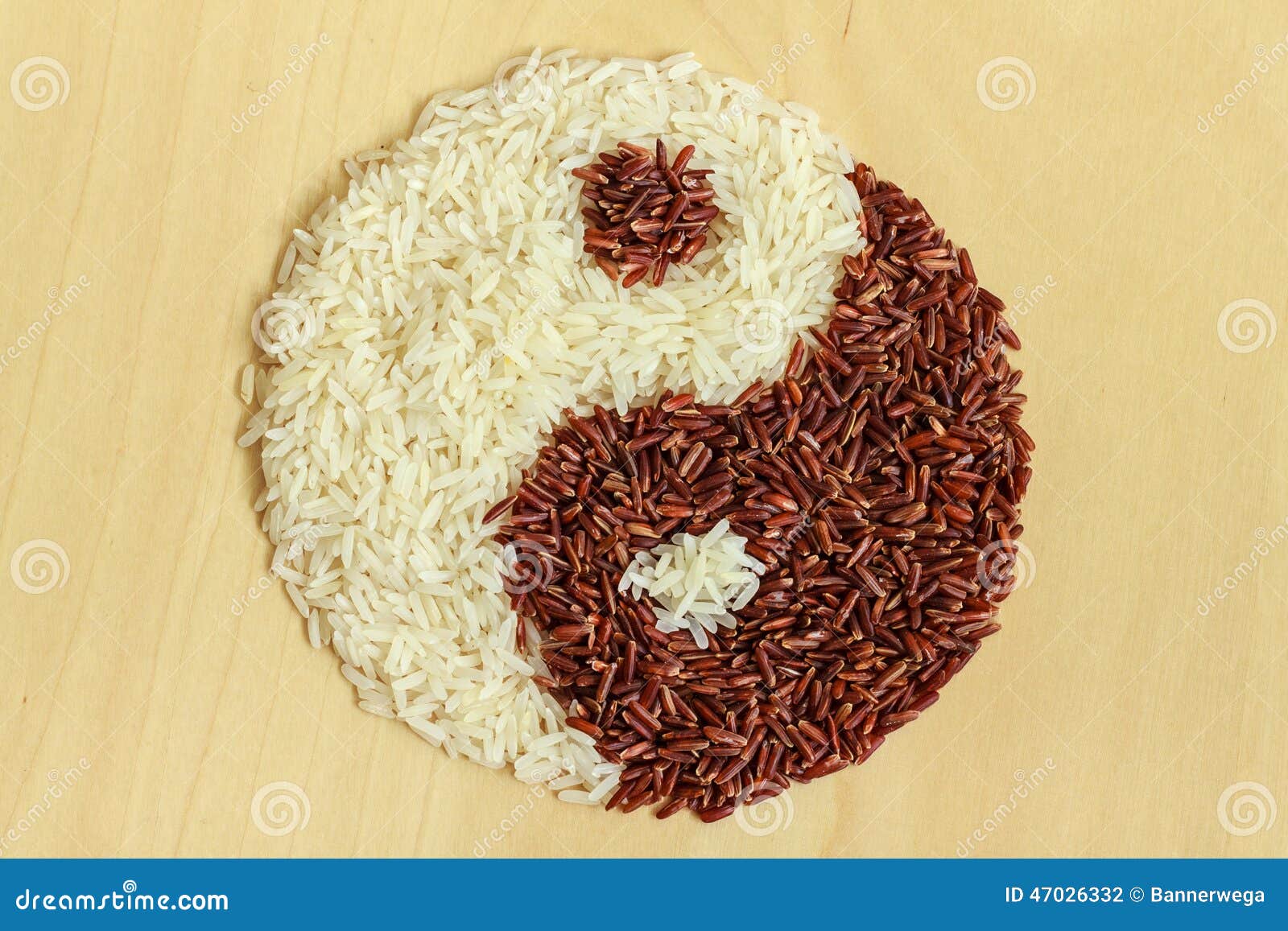 Black and White Rice Forming a Yin Yang Stock Photo - Image of balance ...