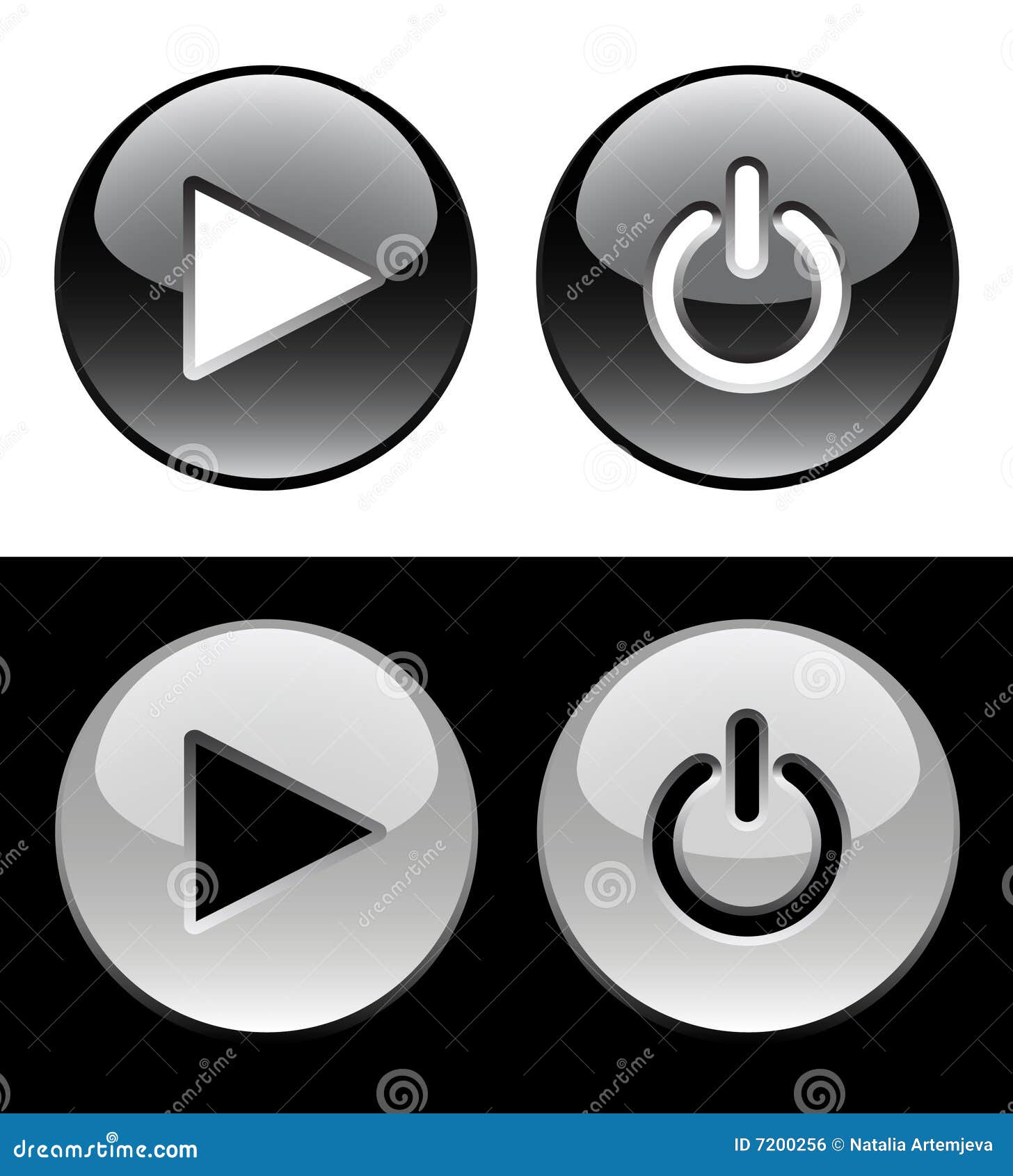 Black and White Ring Buttons Stock Vector - Illustration of music ...