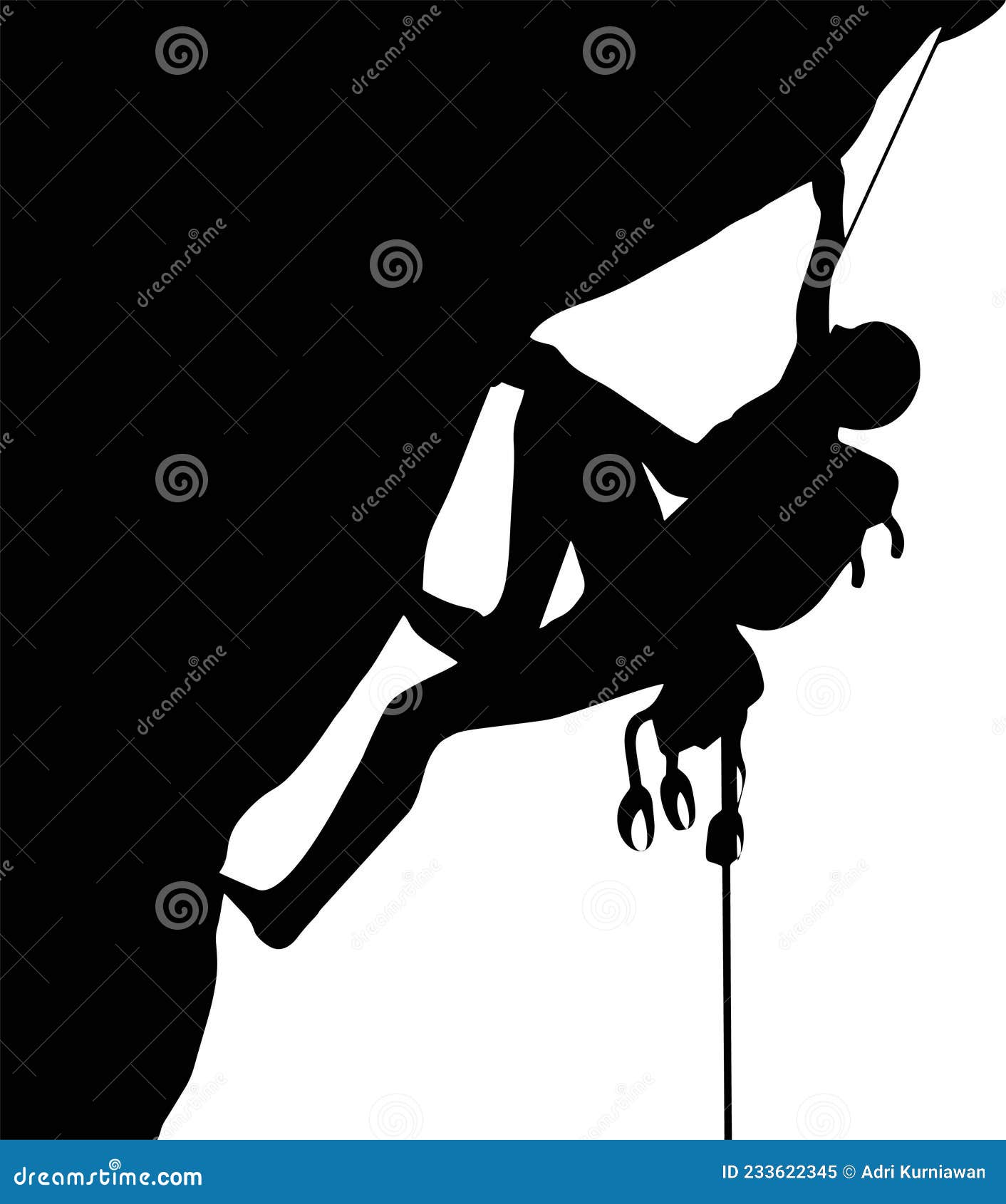 Black and White Rock Climbing Vector Silhouette Stock Vector ...