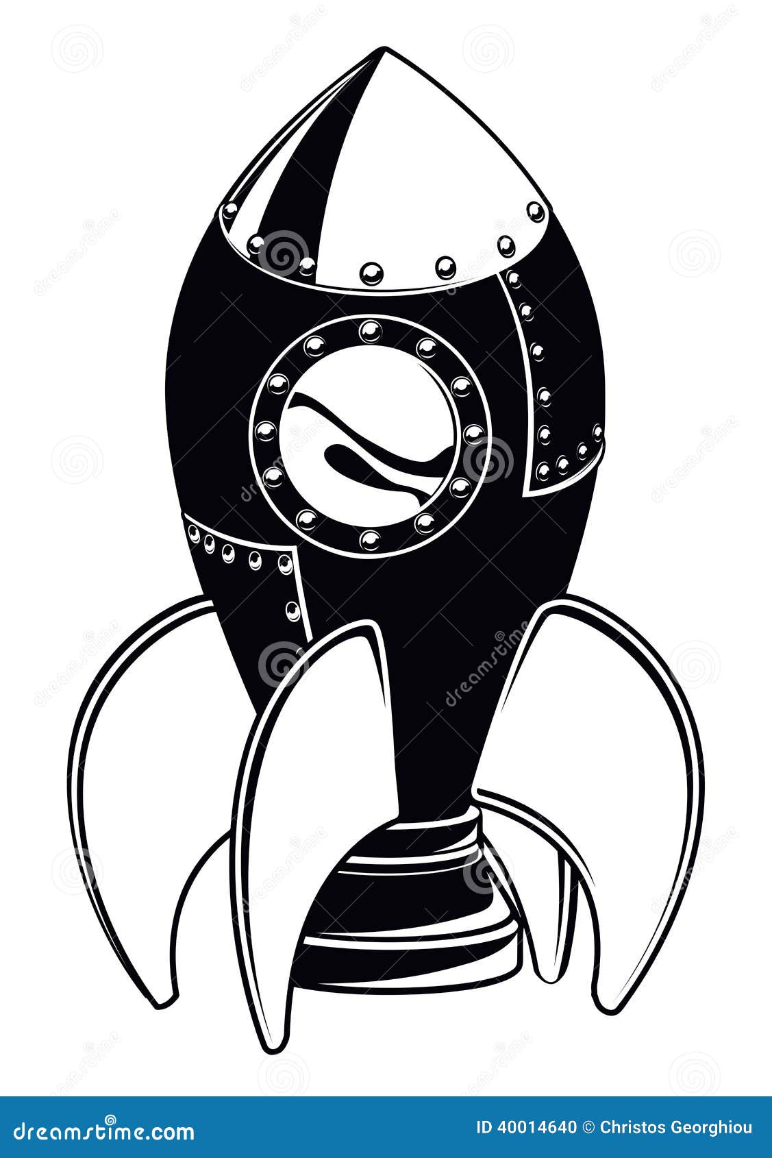 Black and white rocket stock vector. Illustration of rocketship - 40014640