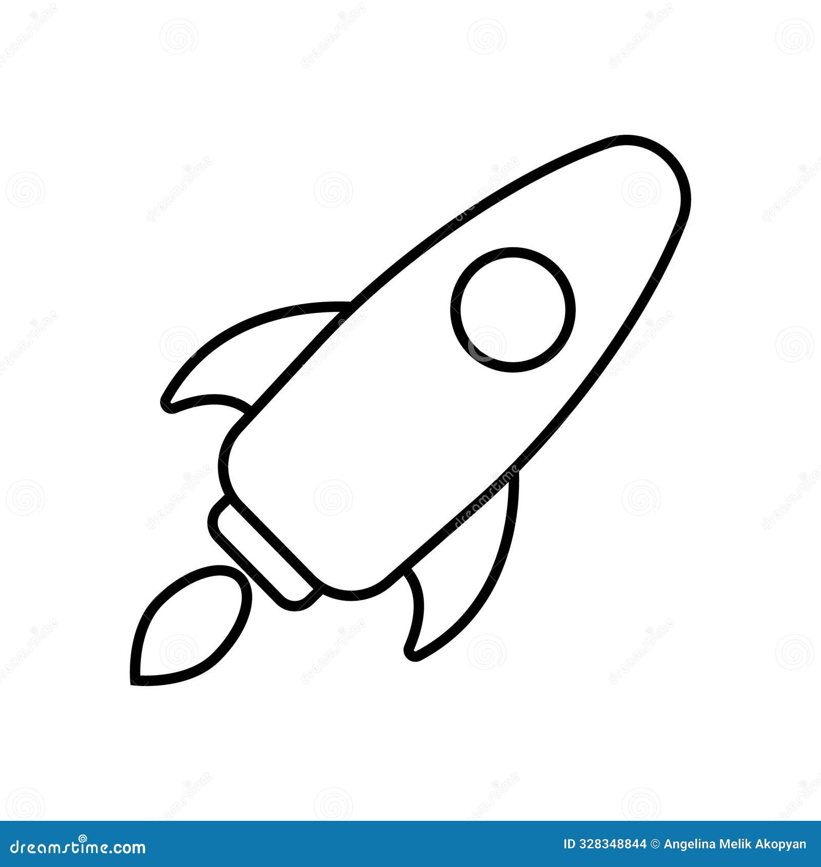 Black and White Rocket Line Drawing Stock Vector - Illustration of line ...
