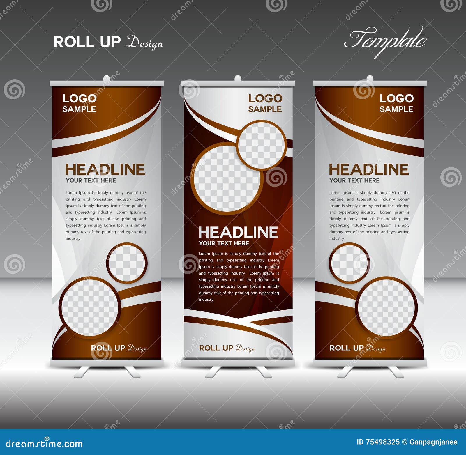 Black and White Roll Up Banner Template Vector Illustration, Coffee ...
