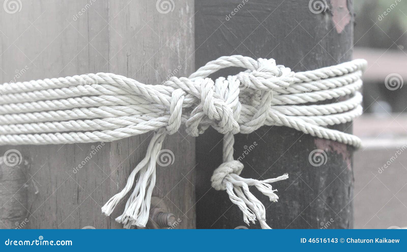 White Rope In Hand On Black Background Stock Photography ...