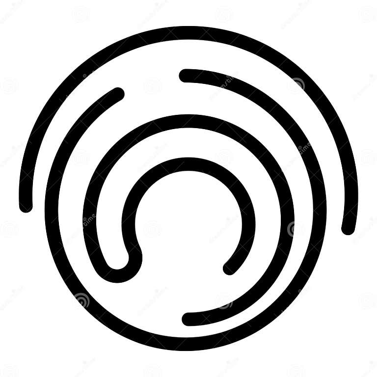 Black and White Round Abstract Element Swirling in Circle Stock ...