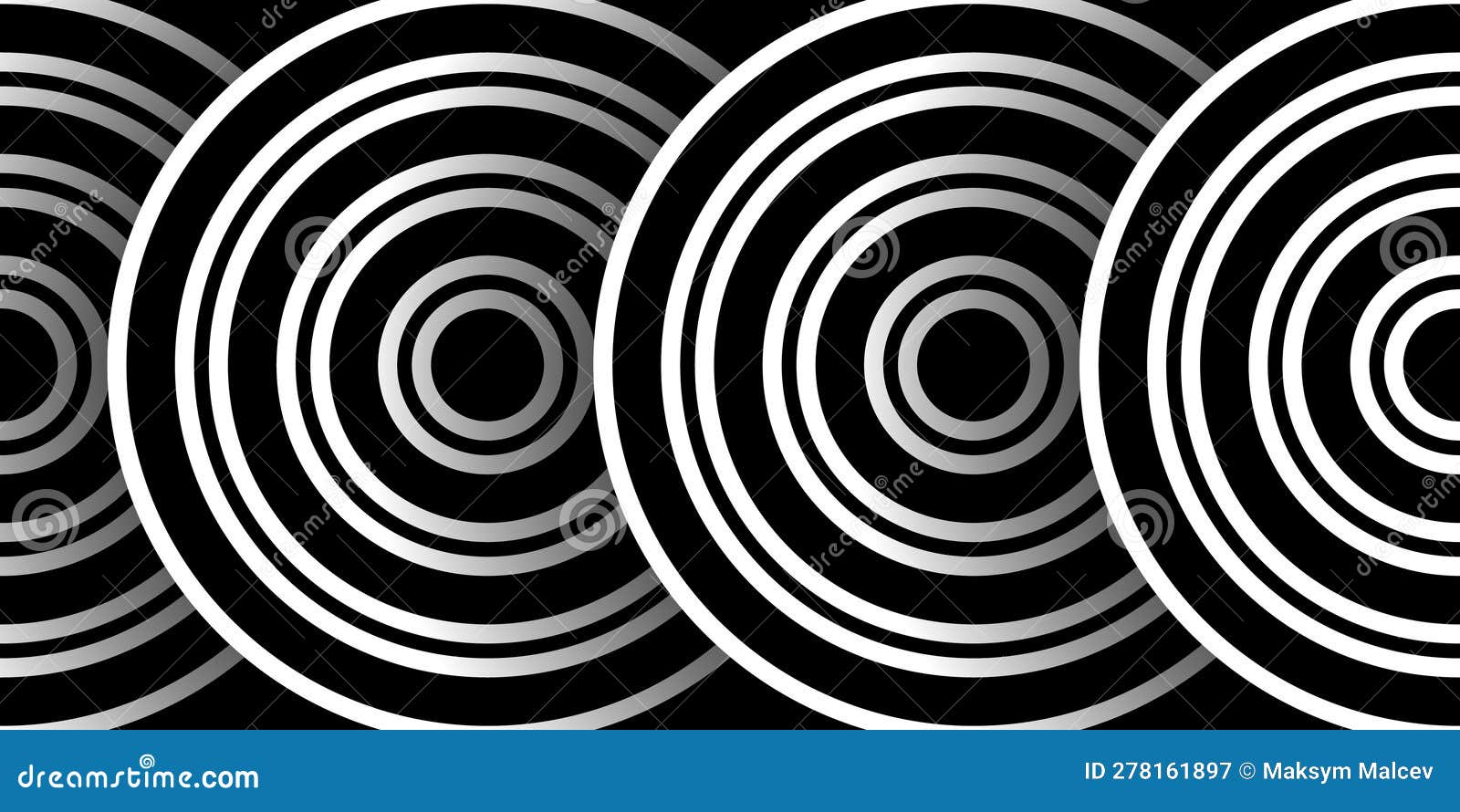 Black and White Round Circles Overlap Background. Abstract Geometric ...