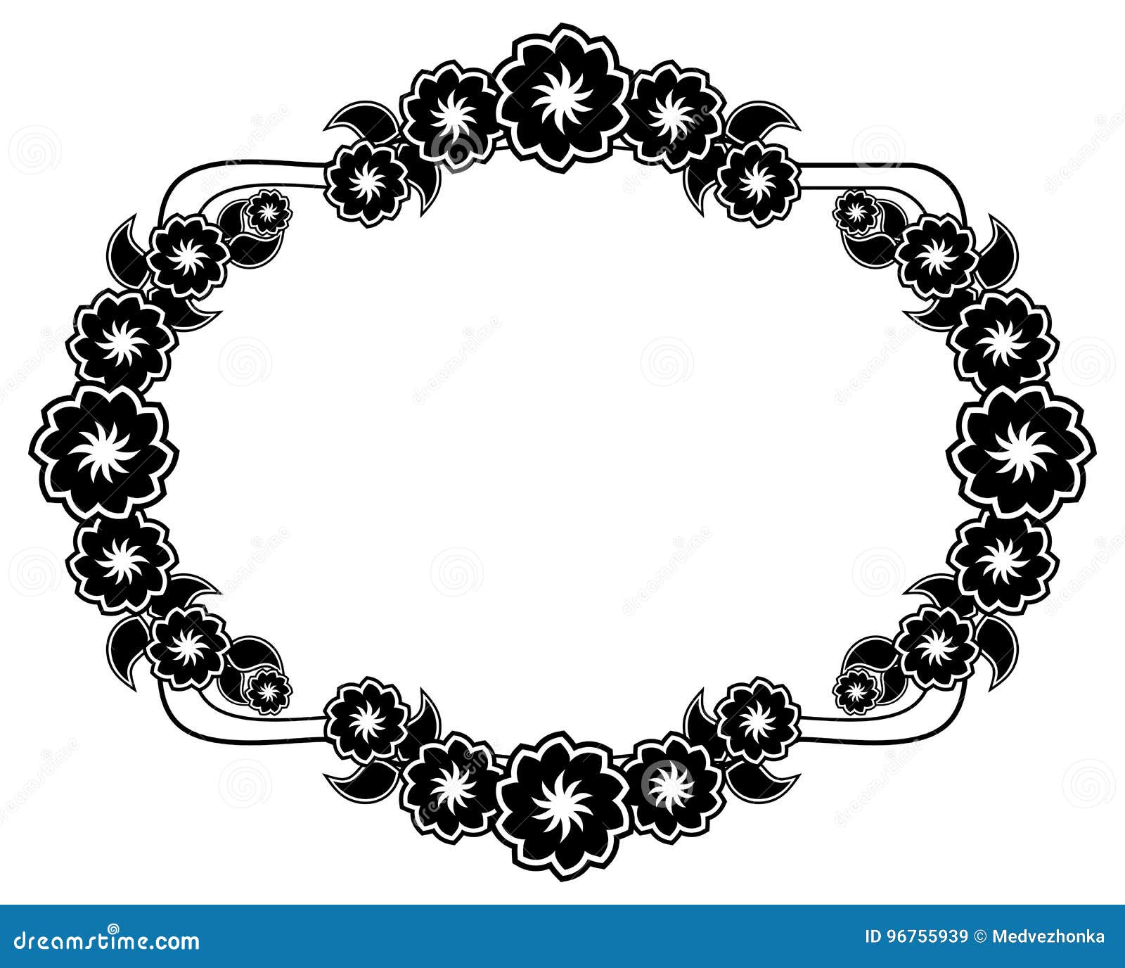 Black and White Round Frame Stock Vector - Illustration of copy ...