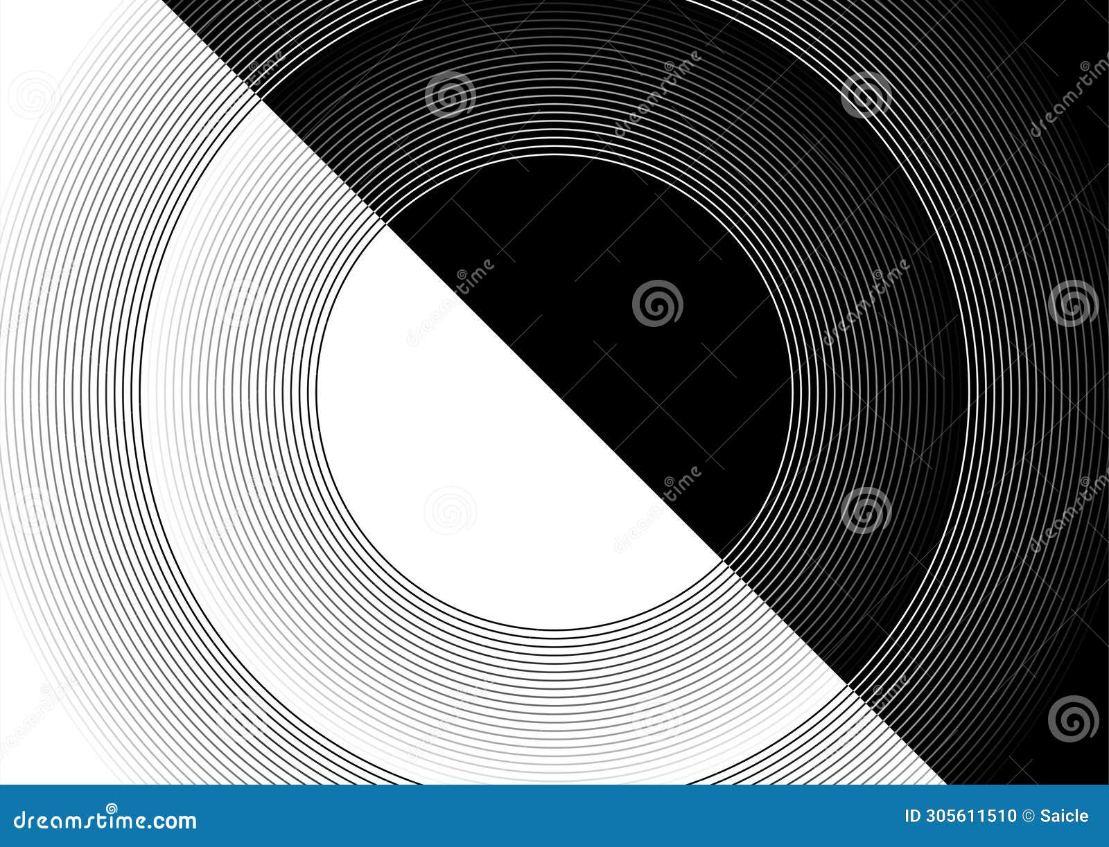 Black White Round Lines Abstract Technology Background Stock ...