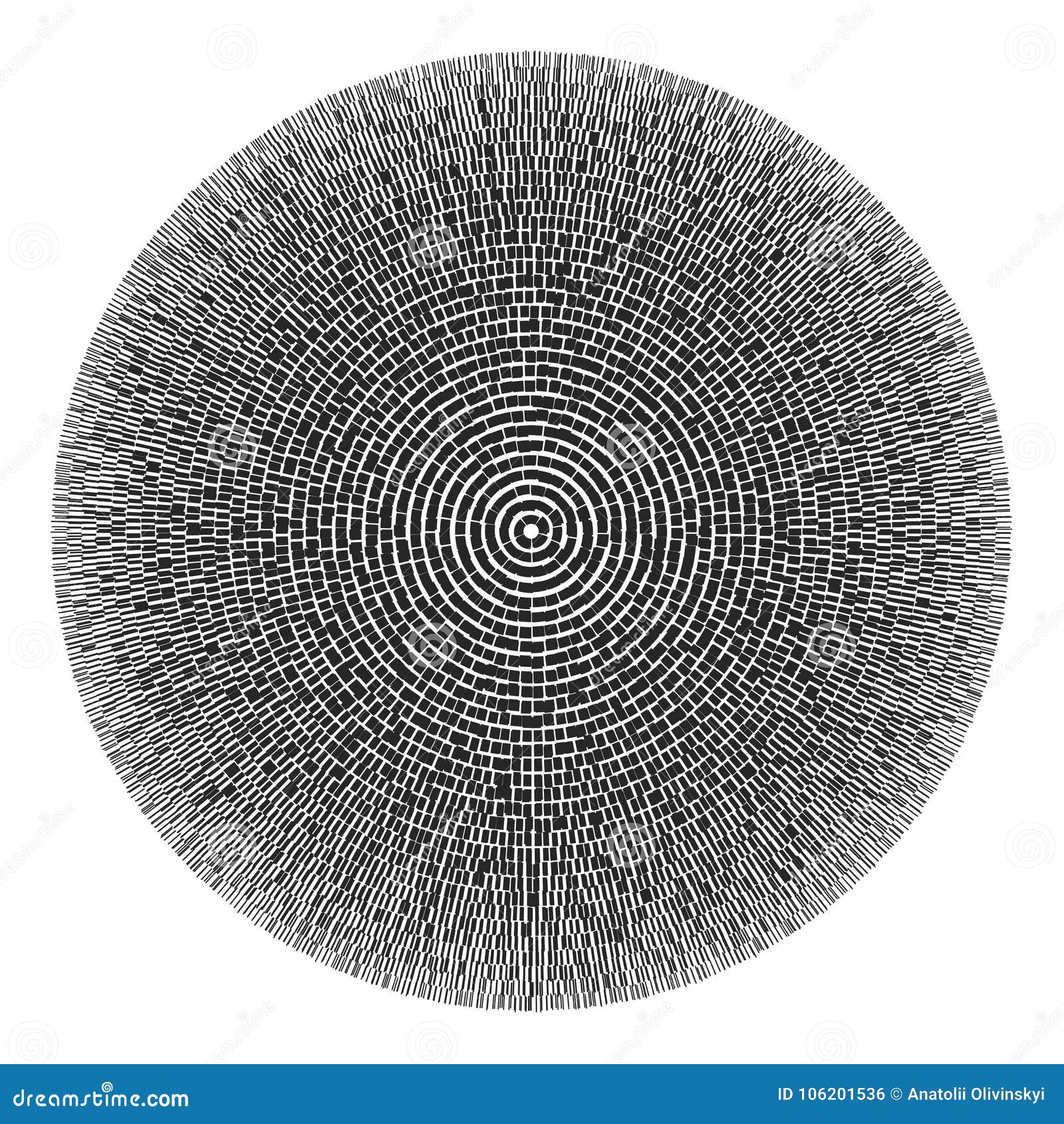 Black and White Round Pattern. Abstract Background Vector Illustration ...