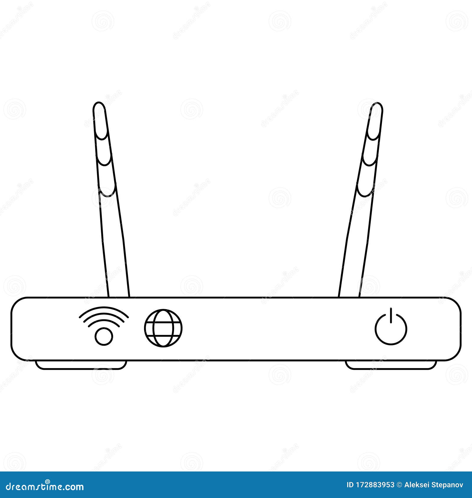 Black and White Router Flat Vector Icon Stock Illustration ...