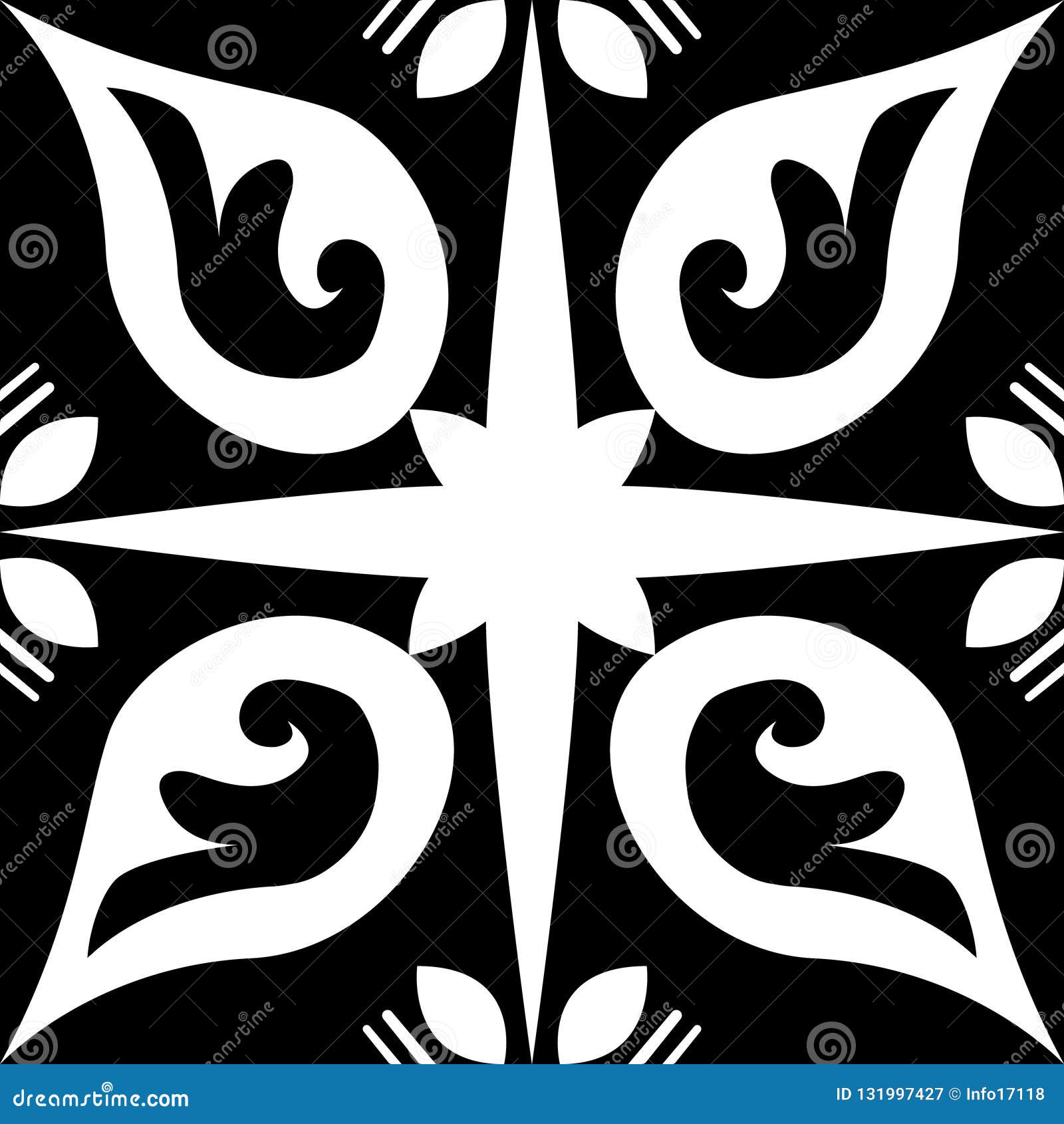Black and White Royal Pattern. the Seamless Vector Background Stock ...
