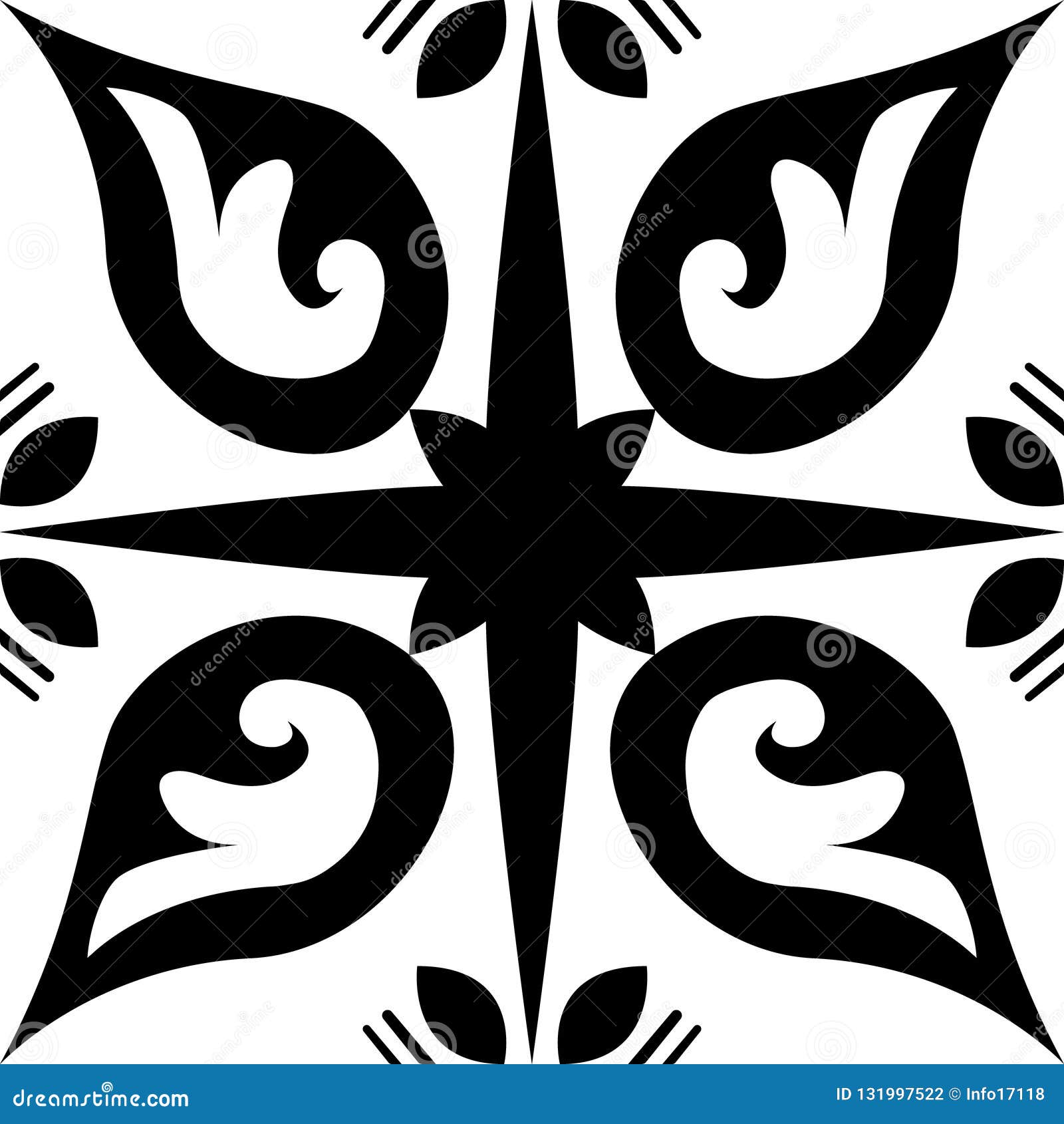 Black and White Royal Pattern. the Seamless Vector Background Stock ...
