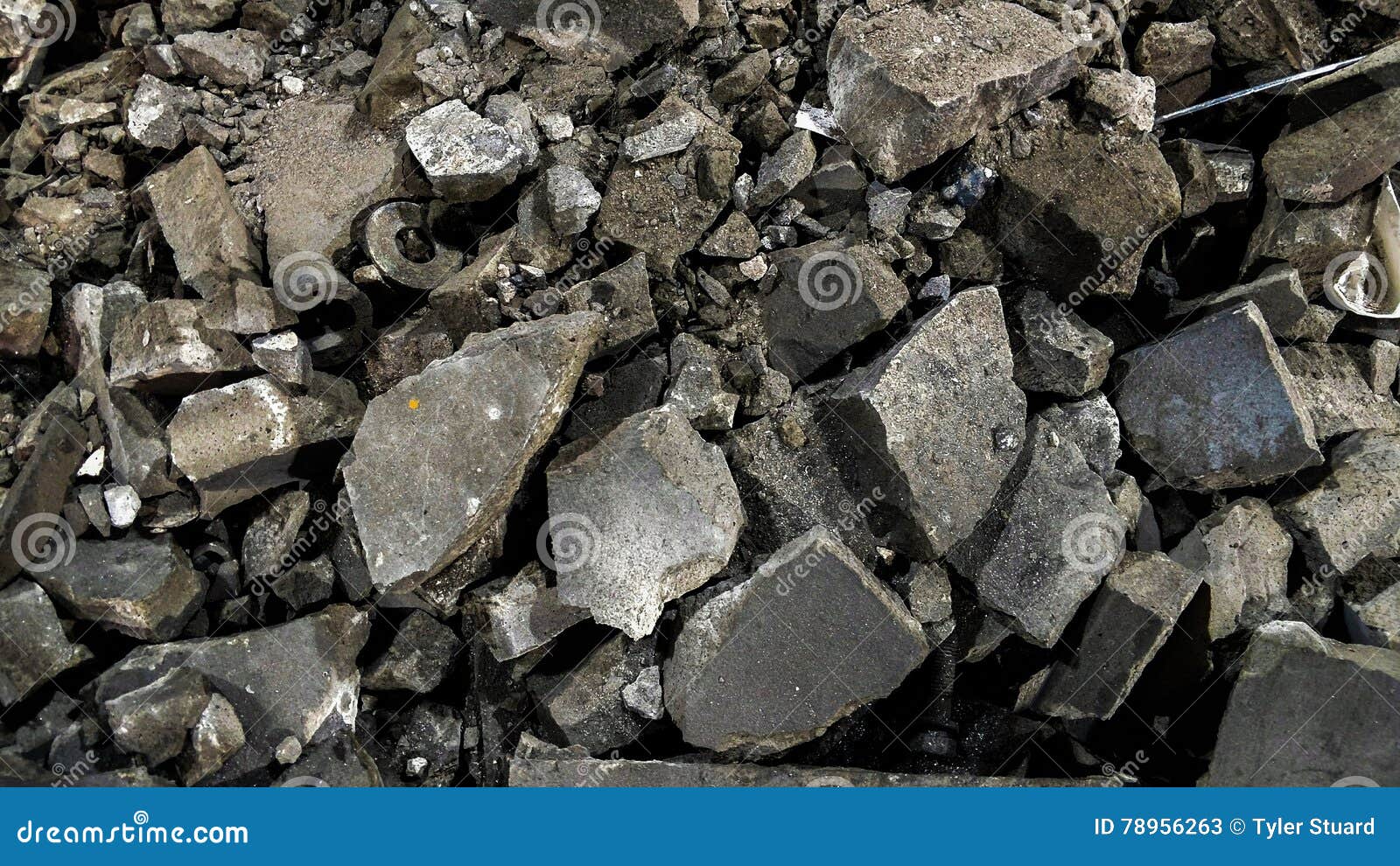 Rubble and pieces of metal stock image. Image of rubble - 78956263