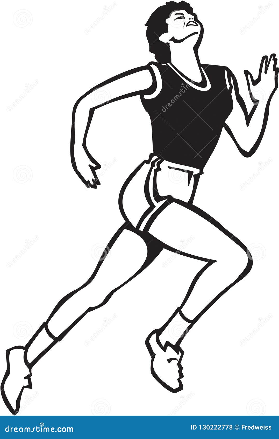 Black and White Runner Illustration Stock Vector - Illustration of ...