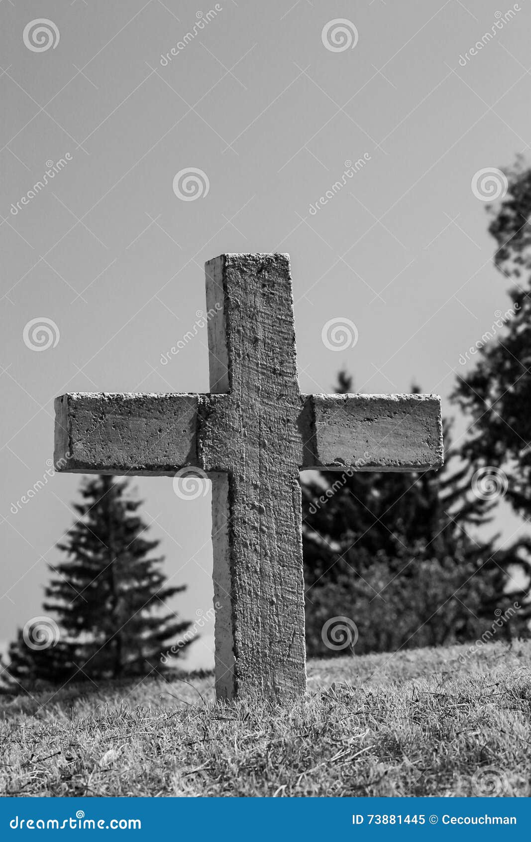 Black-and-White Rustic Cross Stock Image | CartoonDealer.com #73881445