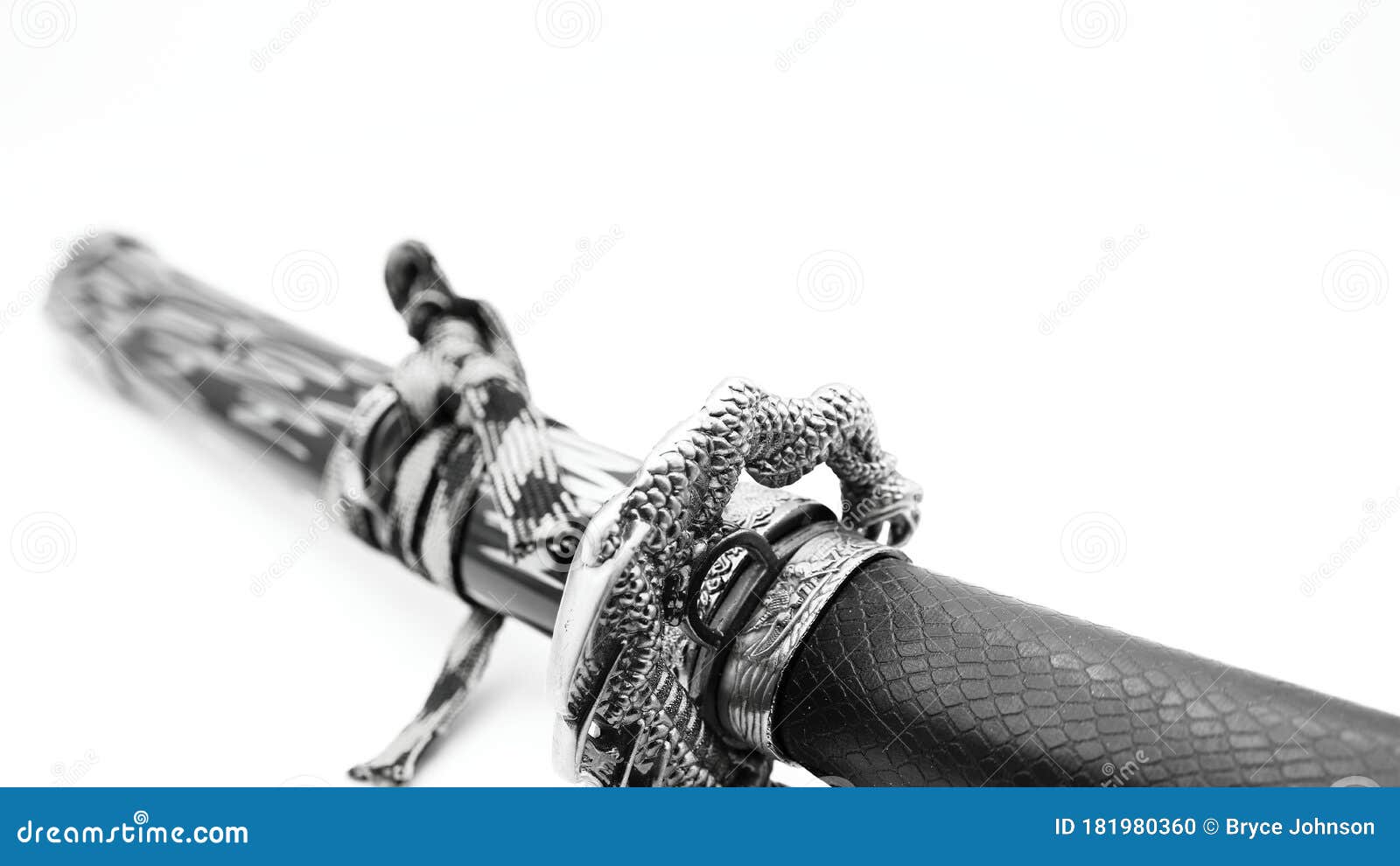 Black and White Samurai Sword Stock Photo - Image of claw, black: 181980360