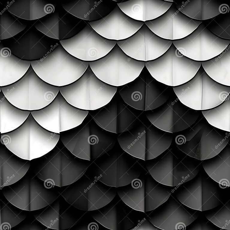 Black and White Scales in a Repeating Pattern Stock Illustration ...