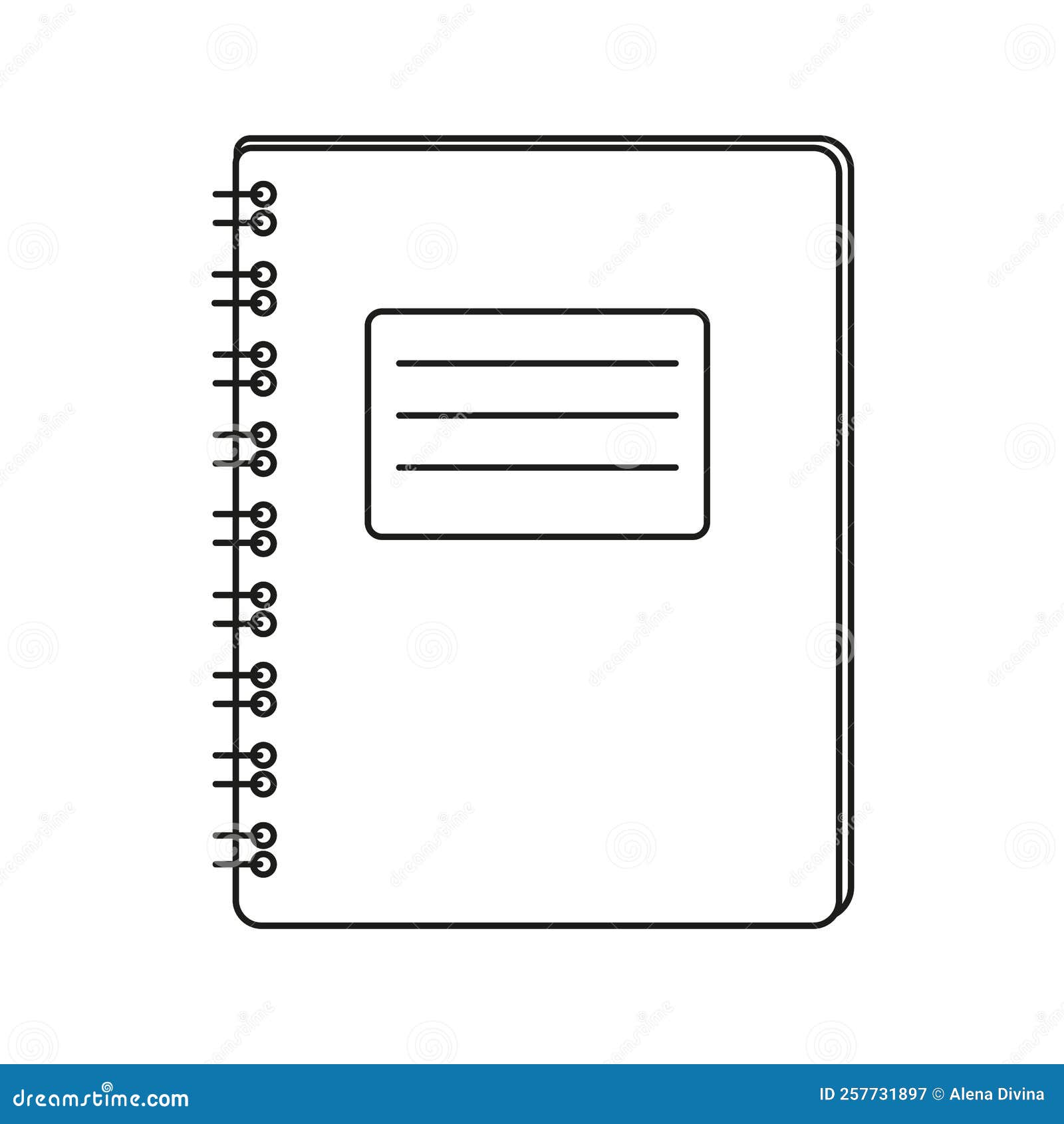 Black and White School Notebook-01 Stock Illustration - Illustration of ...