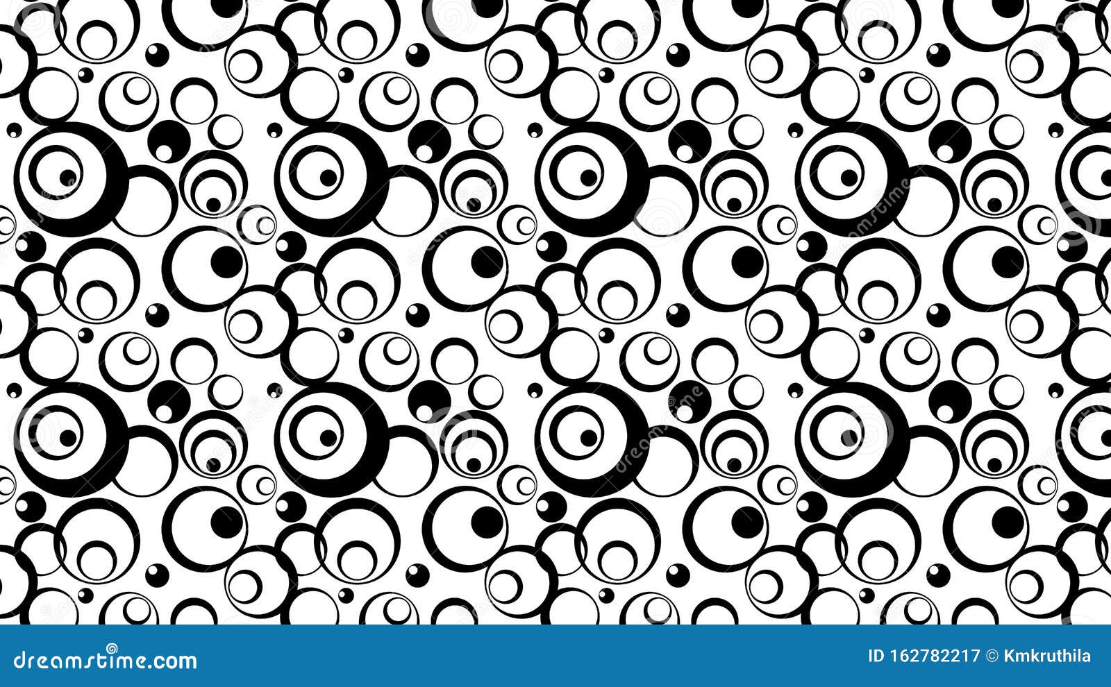 Black and White Seamless Circle Background Pattern Stock Vector - Illustration of white, shapes ...
