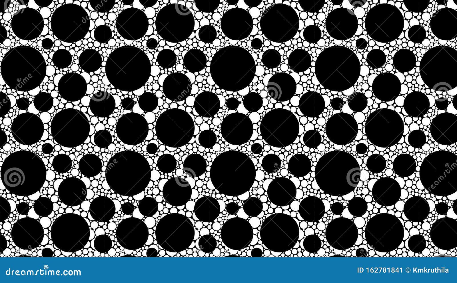 Black and White Seamless Geometric Circle Background Pattern Vector ...