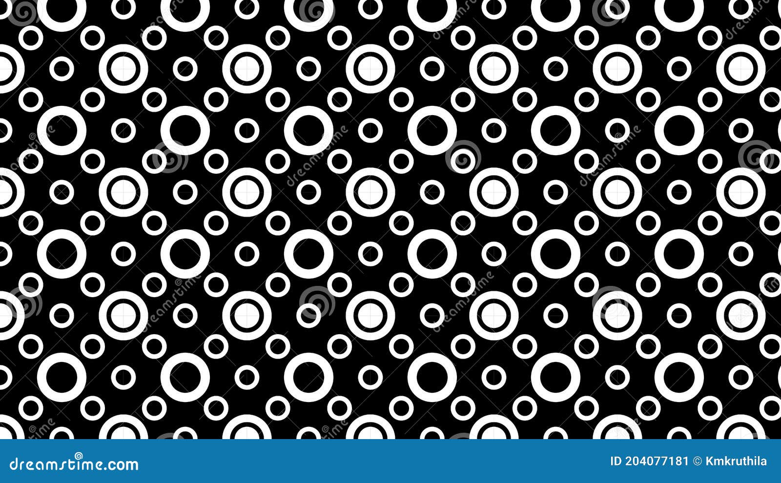Black and White Seamless Geometric Circle Pattern Background Vector ...