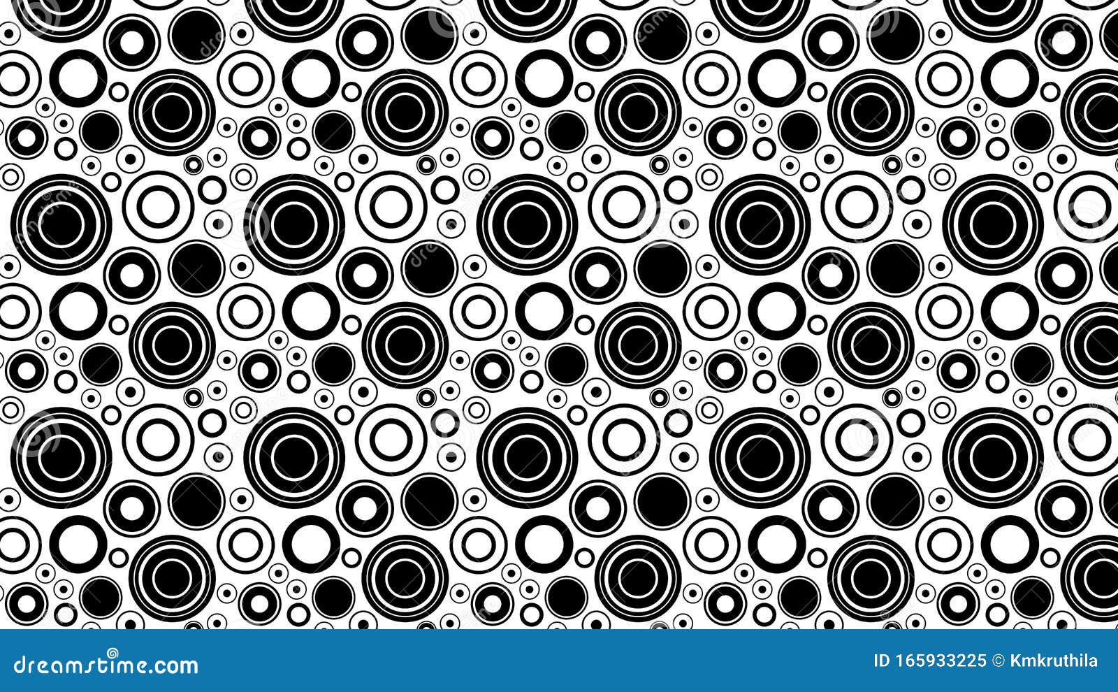 Black and White Seamless Geometric Circle Pattern Background Vector ...