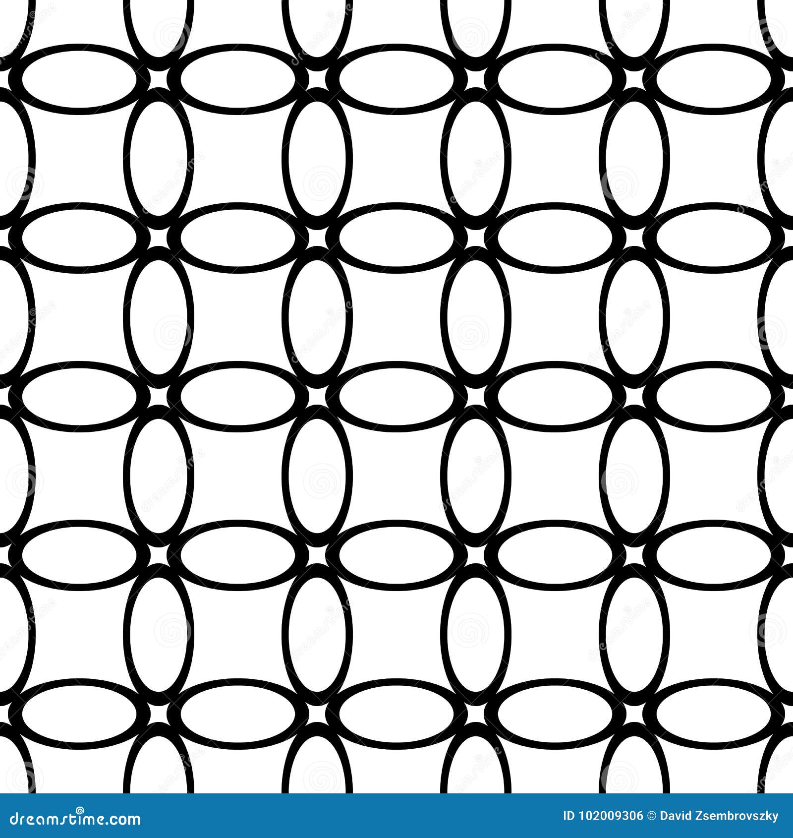 Black and White Seamless Geometrical Ellipse Grid Pattern Stock Vector ...
