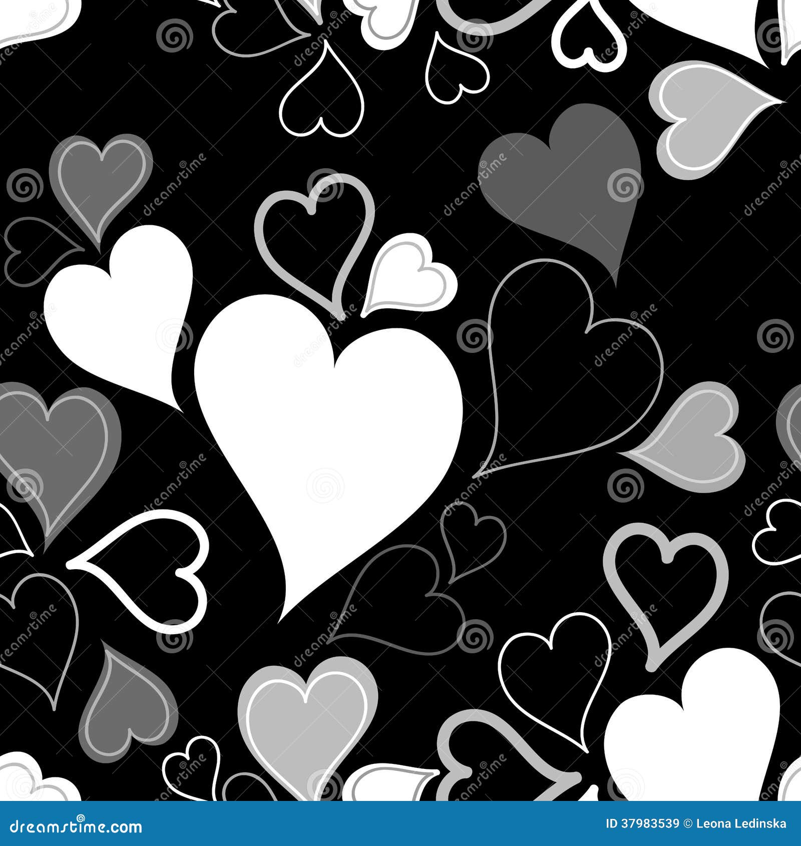 Black & White Seamless Hearts Pattern or Backgroun Stock Vector ... Black & White Seamless Hearts Pattern or Backgroun Stock Vector ...