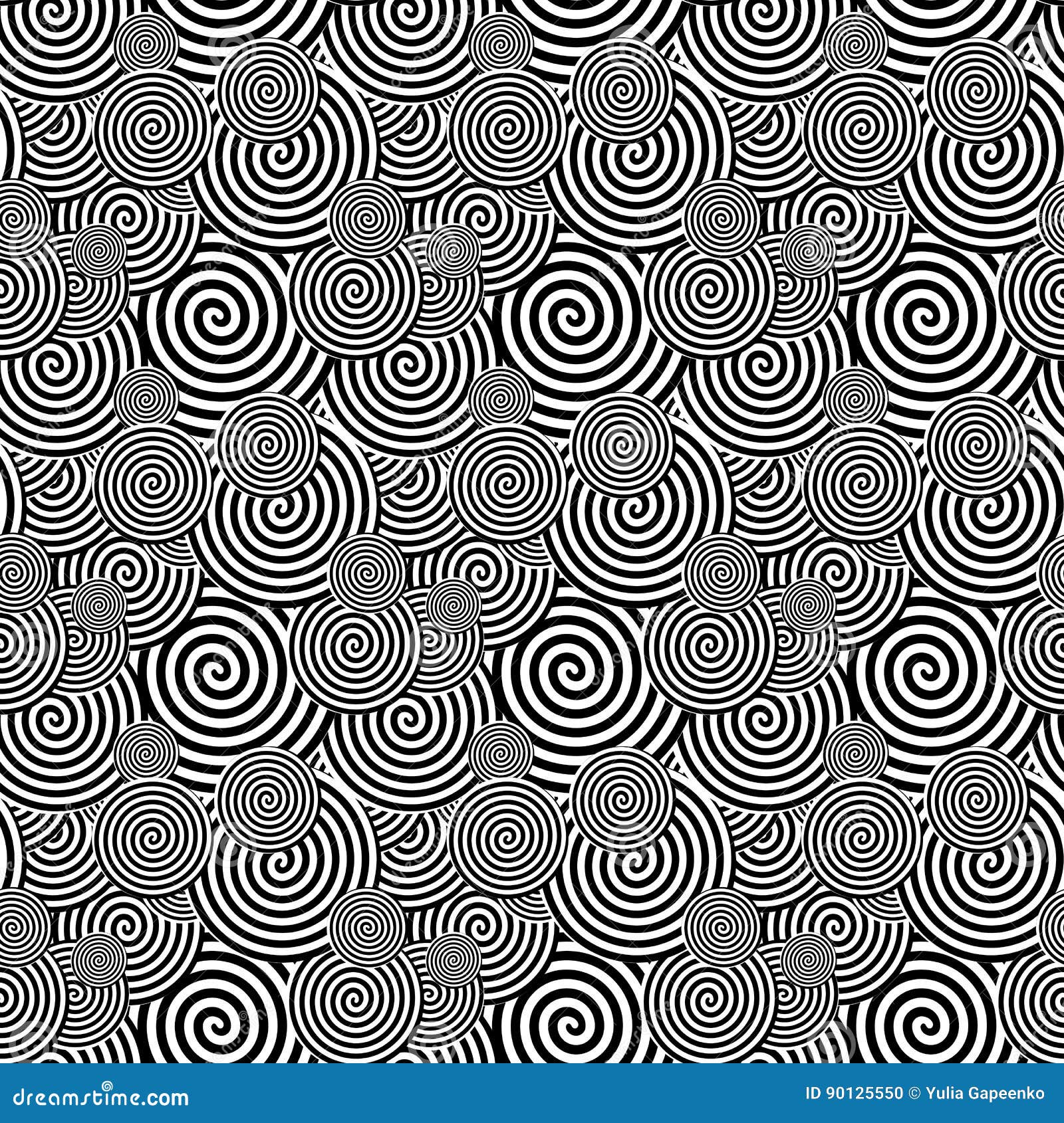 Black and White Seamless Pattern. Abstract Psychedelic Art Backg Stock ...