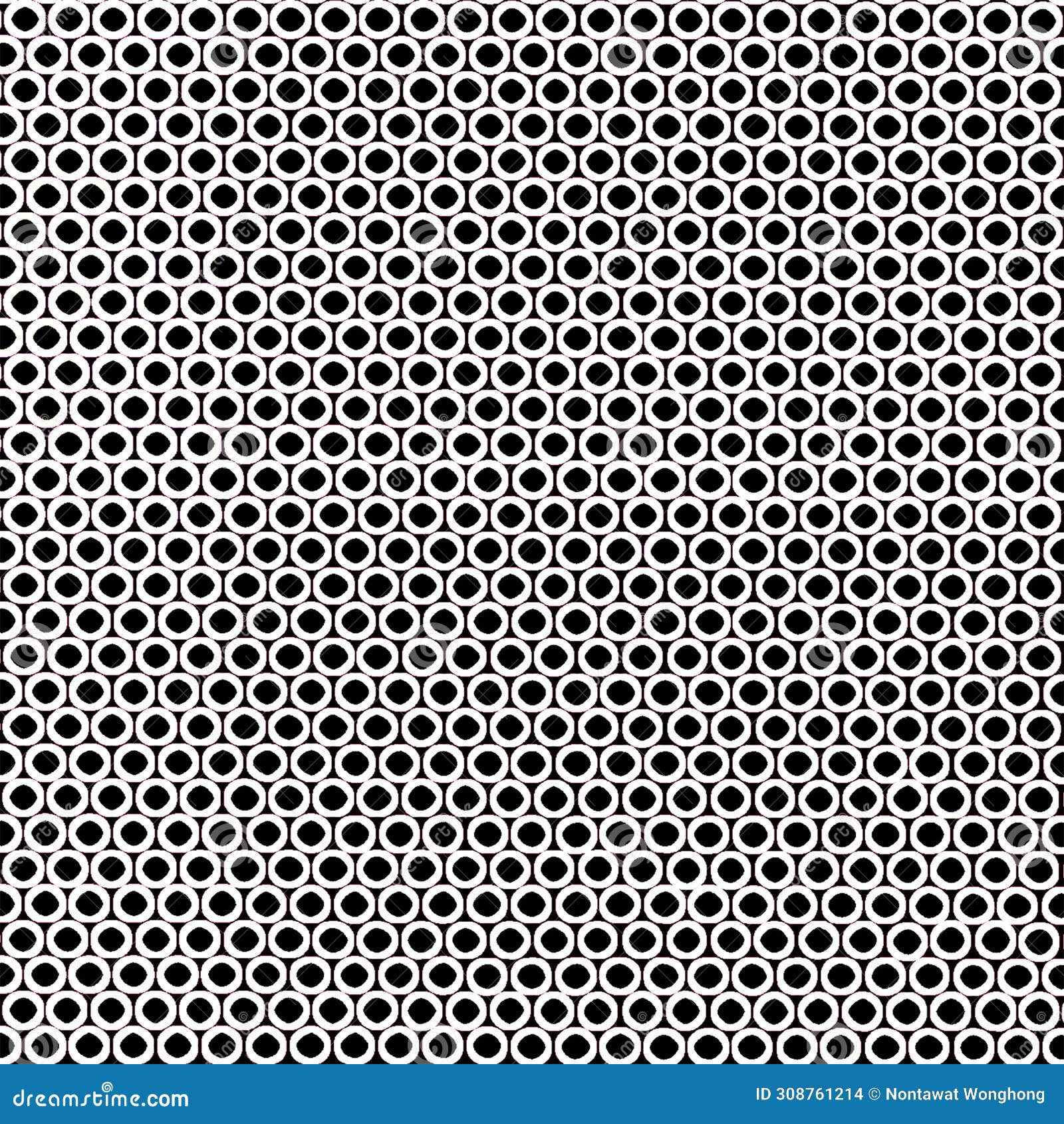 Black and White Seamless Pattern, Circles, Lines, Rows. Stock Photo ...