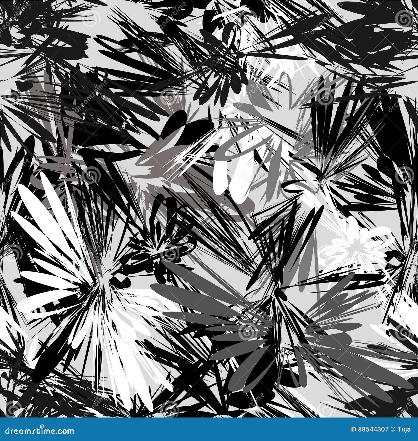 Black and White Seamless Pattern with Grunge Stripes Radial Elements ...