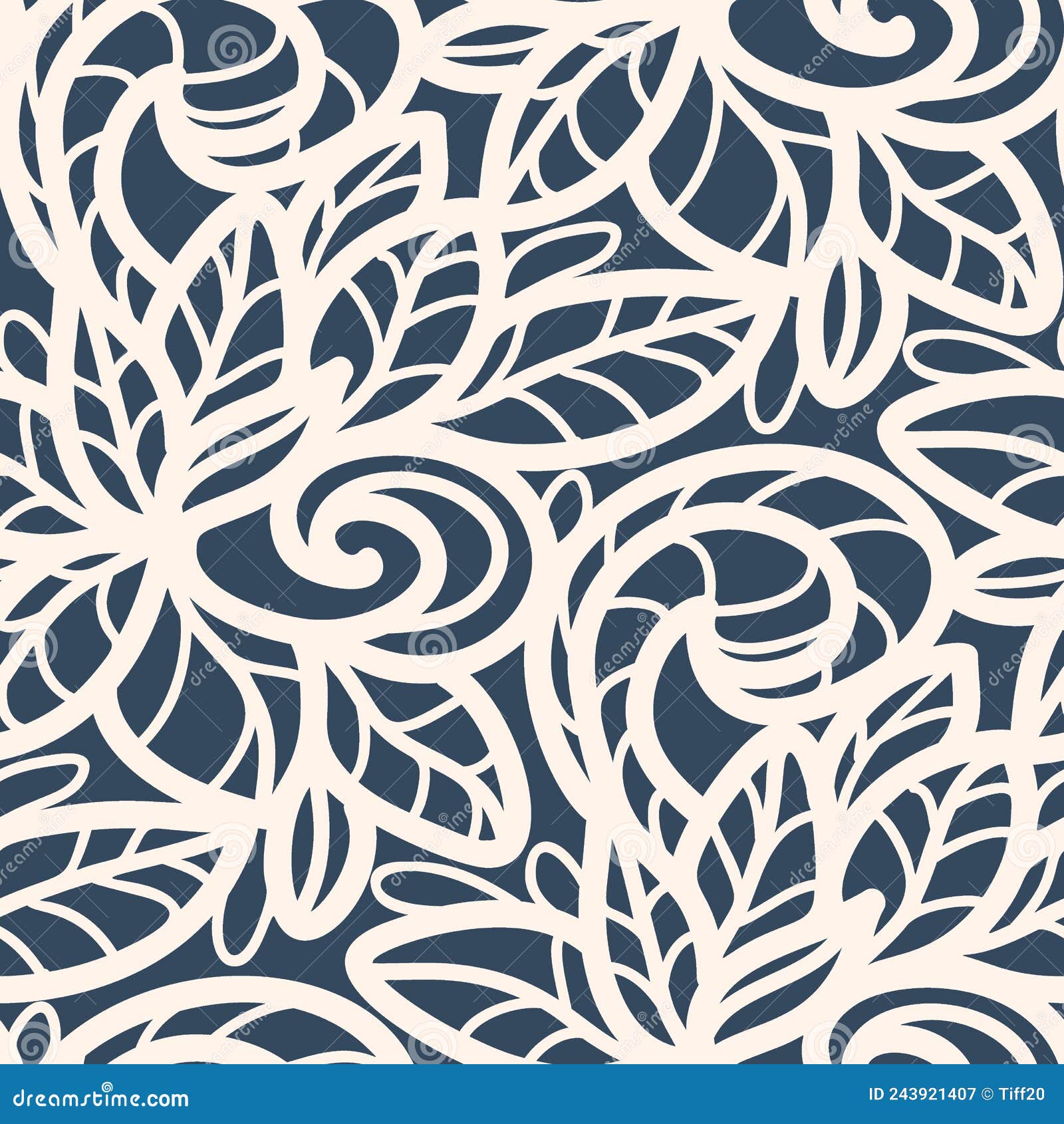 Black and White Seamless Pattern with Leaves Stock Vector ...