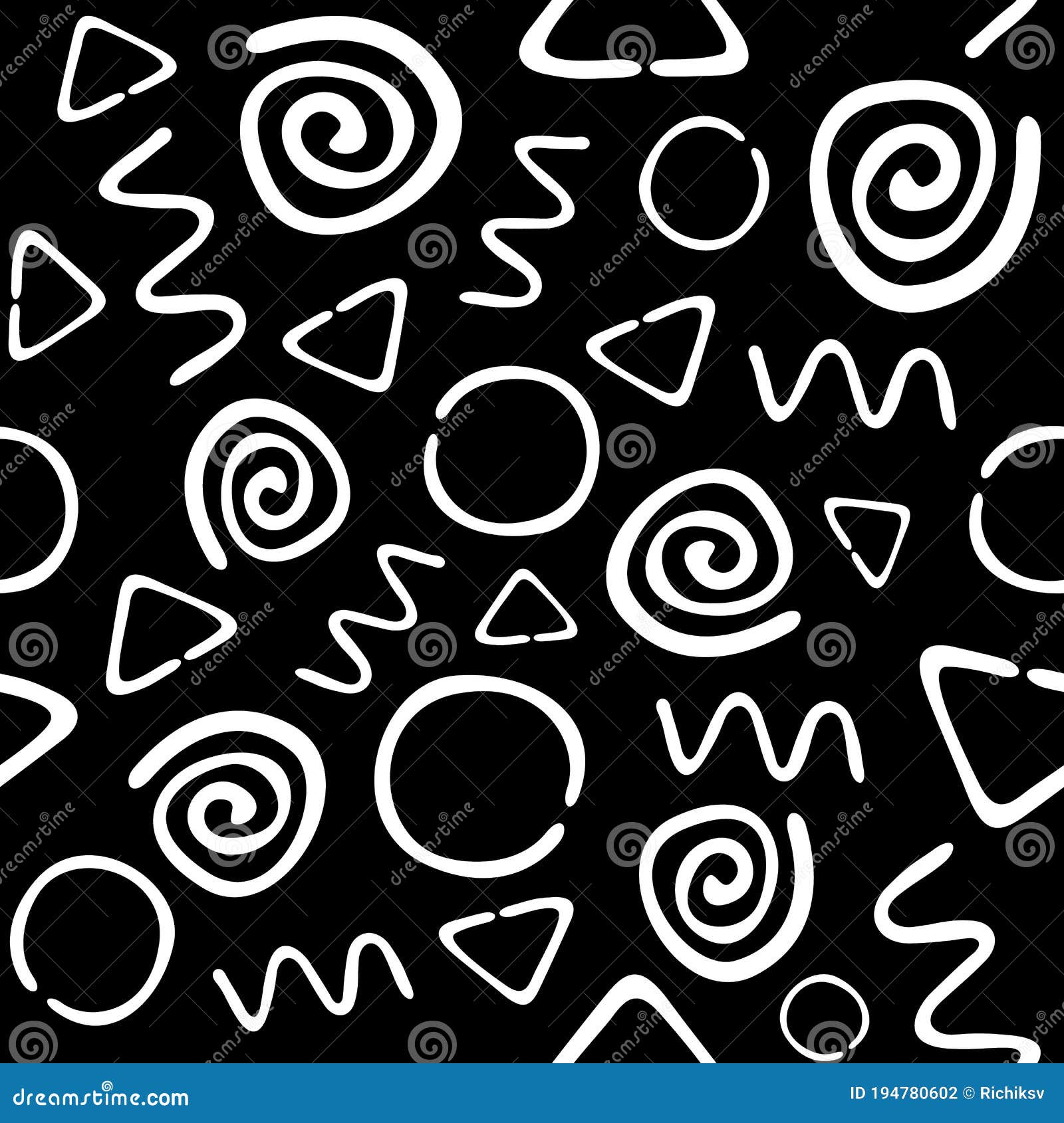 Black and White Seamless Pattern Memphis Style Stock Vector ...