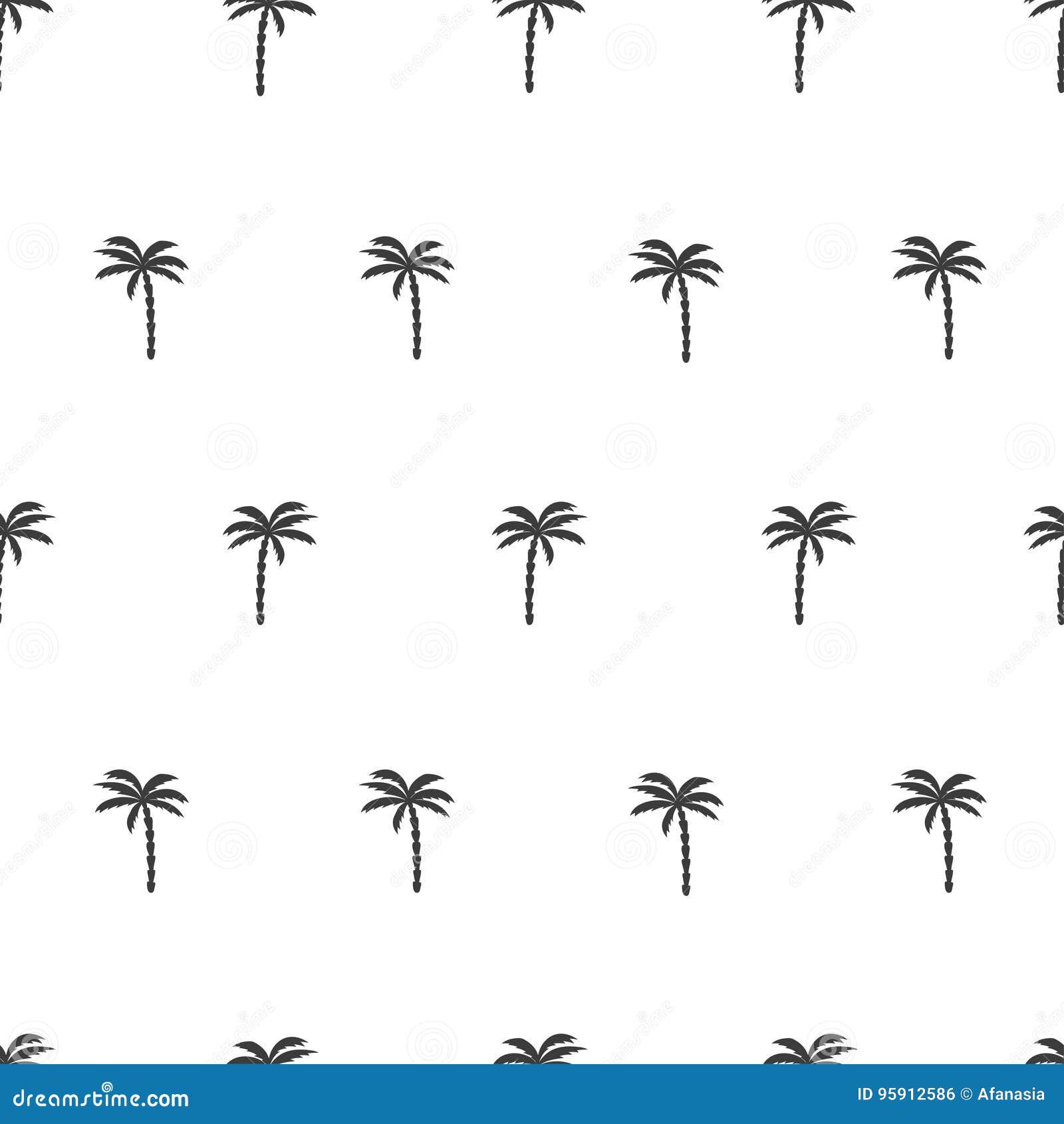 Black and White Seamless Pattern with Palm Tree. Stock Vector ...