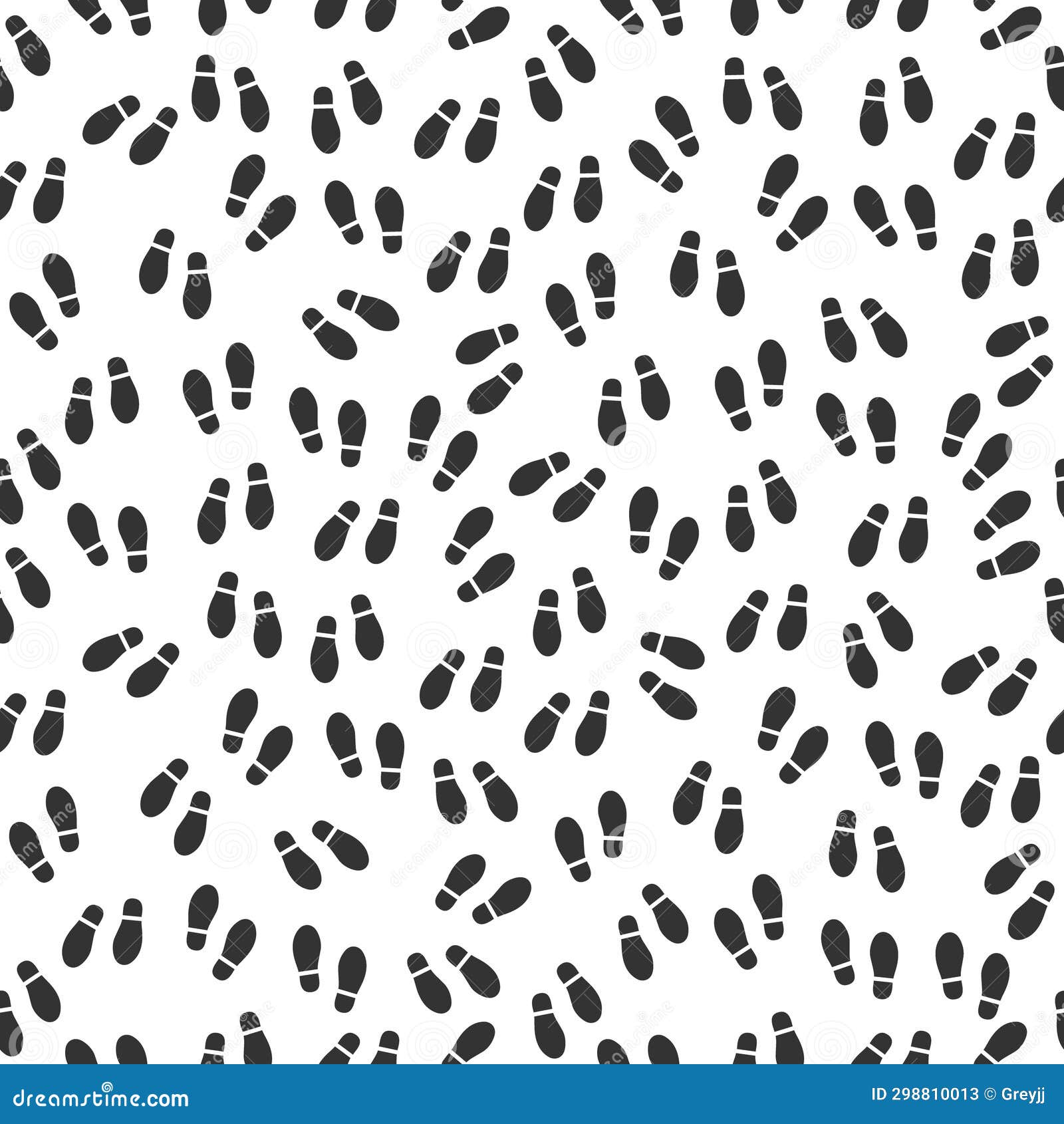 Black and White Seamless Pattern of Simple Footprints Stock ...