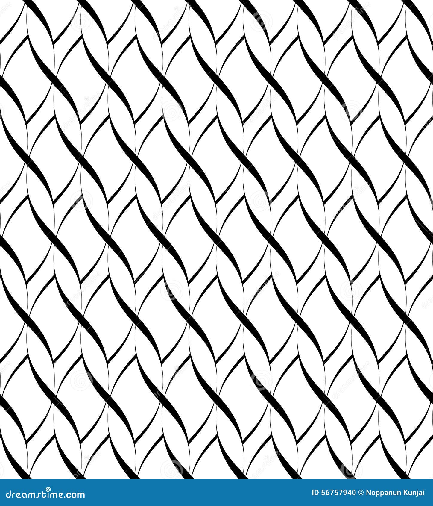 Black and White Seamless Pattern Twist Line Style, Stock Vector ...
